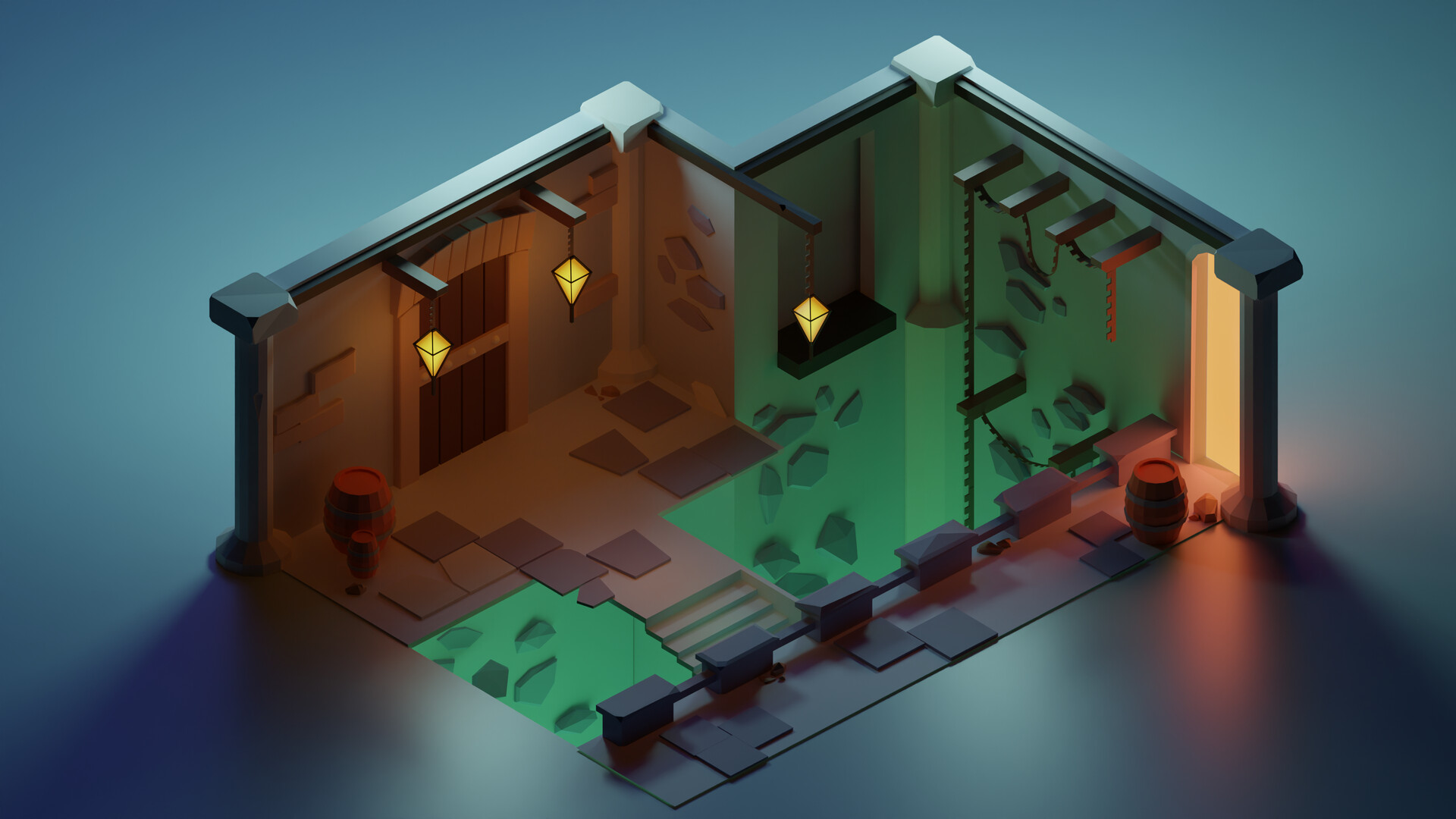 ArtStation - Stylized Low-Poly Scene
