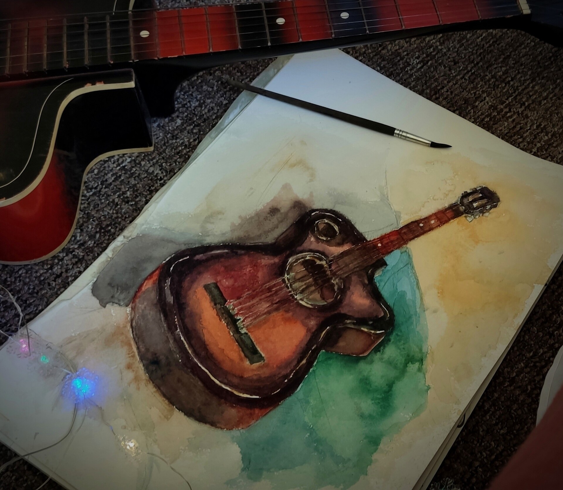ArtStation - watercolor guitar