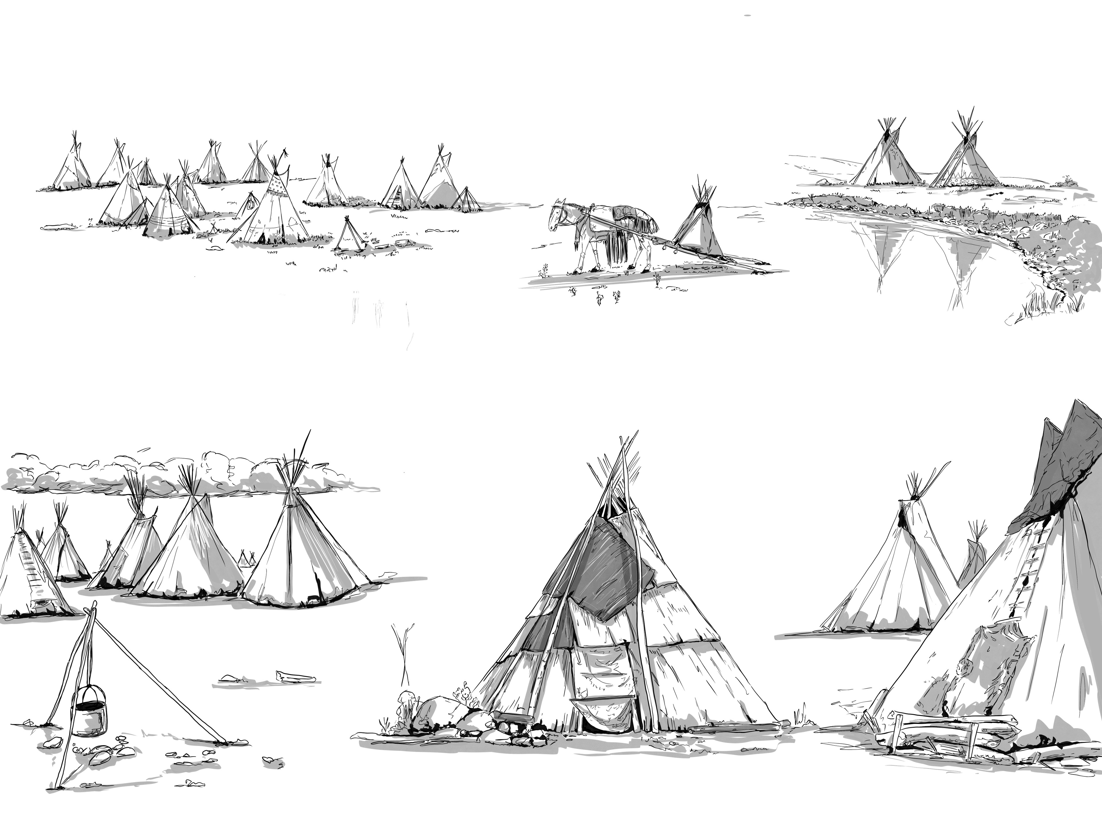 Art of Cristina - Native American Natural Architecture (teepees)