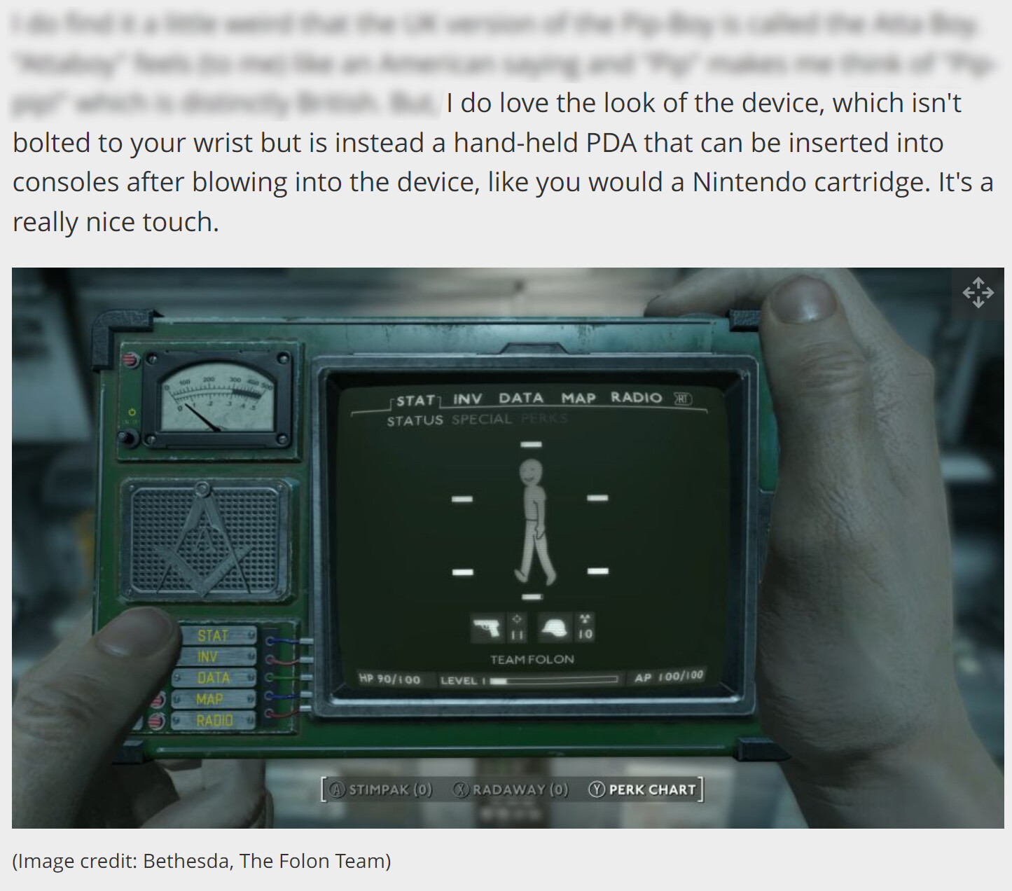 Matthew Gibbs - Fallout London "Atta-boy" handheld computer