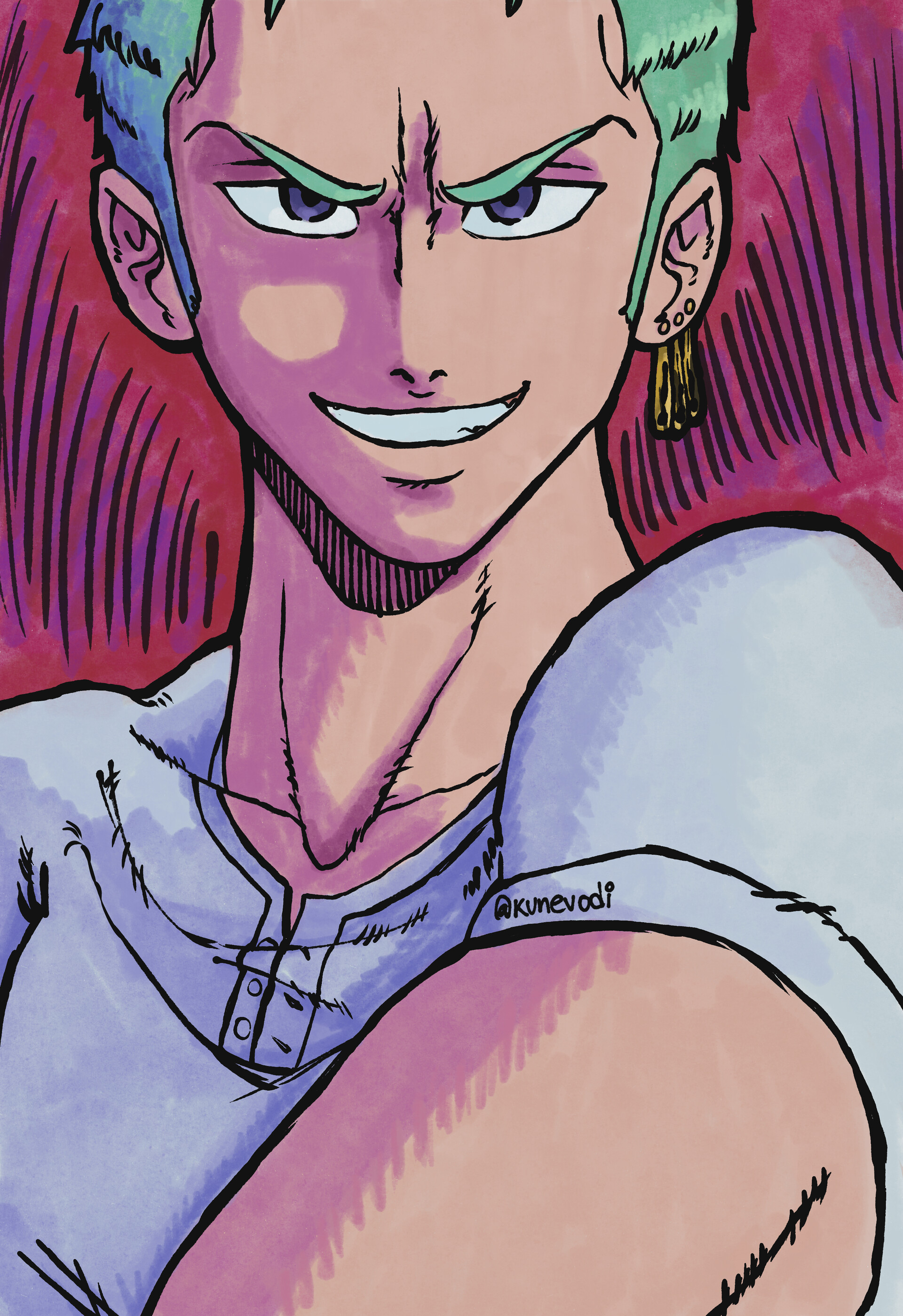 ArtStation - Zoro Pre timeskip Fanart