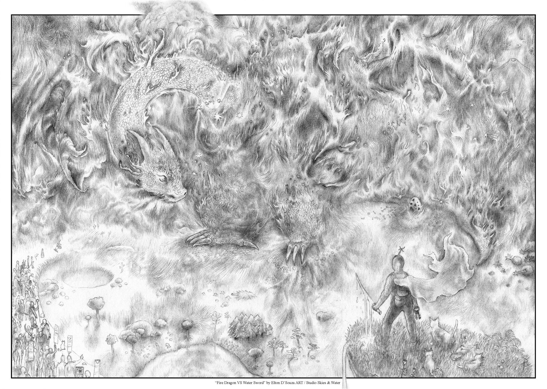 ArtStation - Fire Dragon VS Water Sword