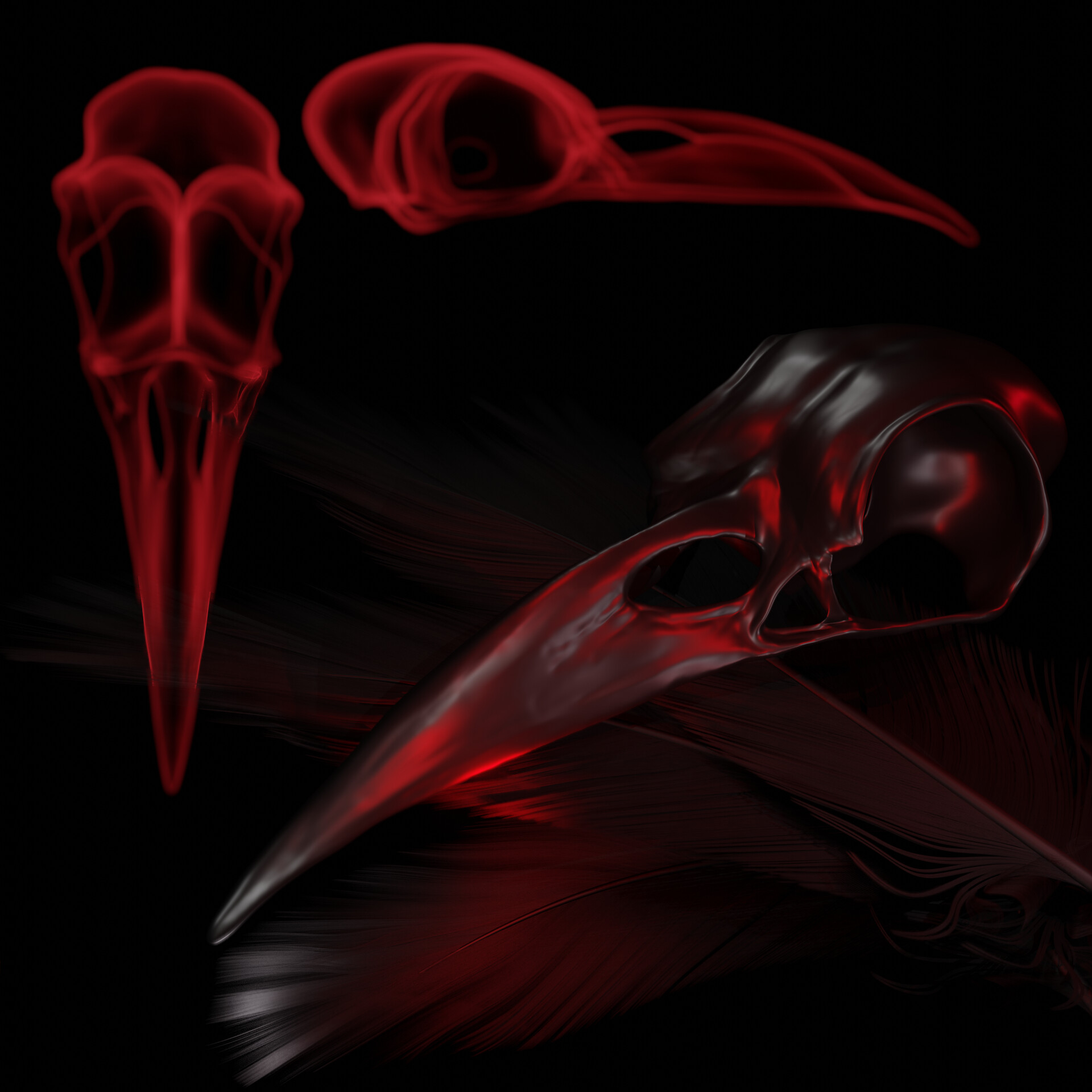 ArtStation - Raven Skull Render