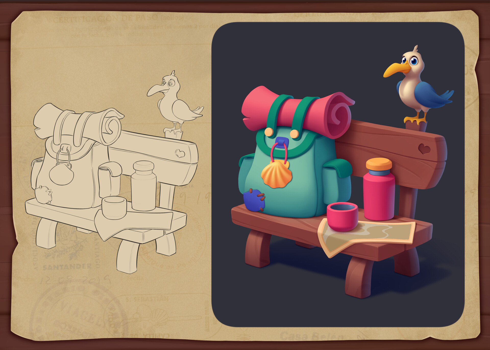 Elaine - Camino de Santiago - Props design