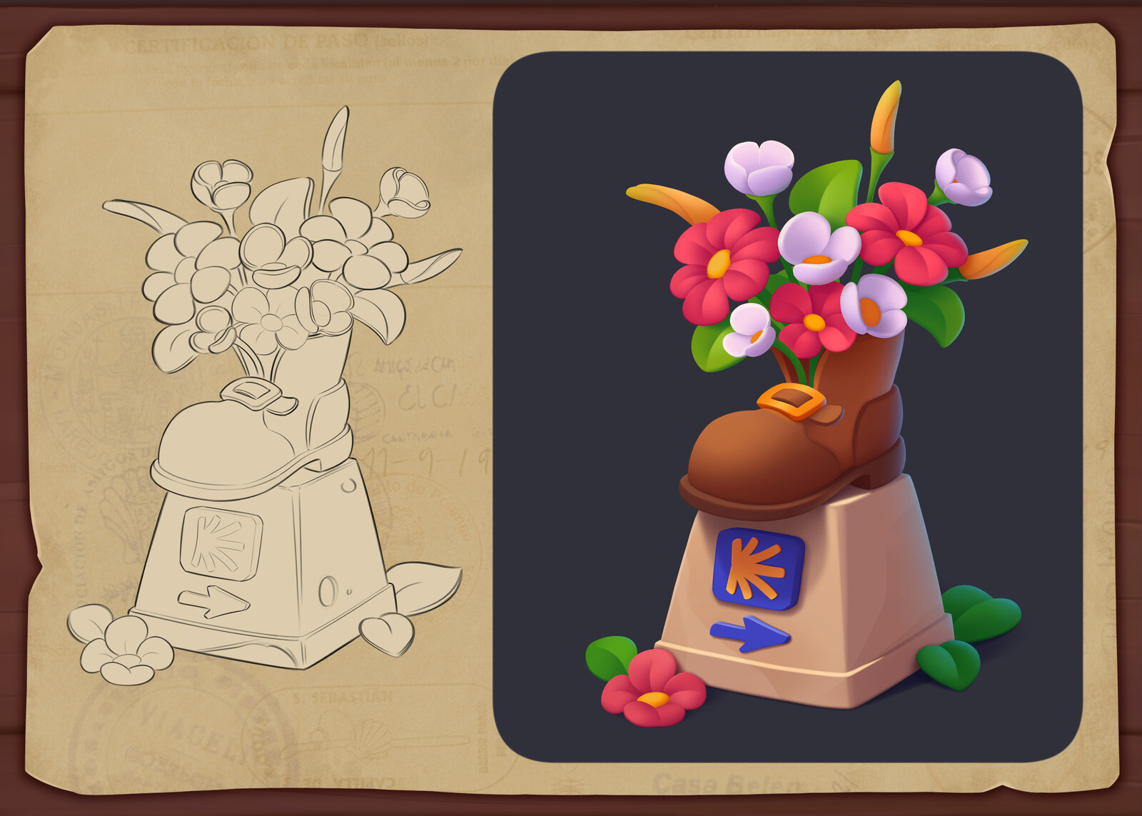 Elaine - Camino de Santiago - Props design