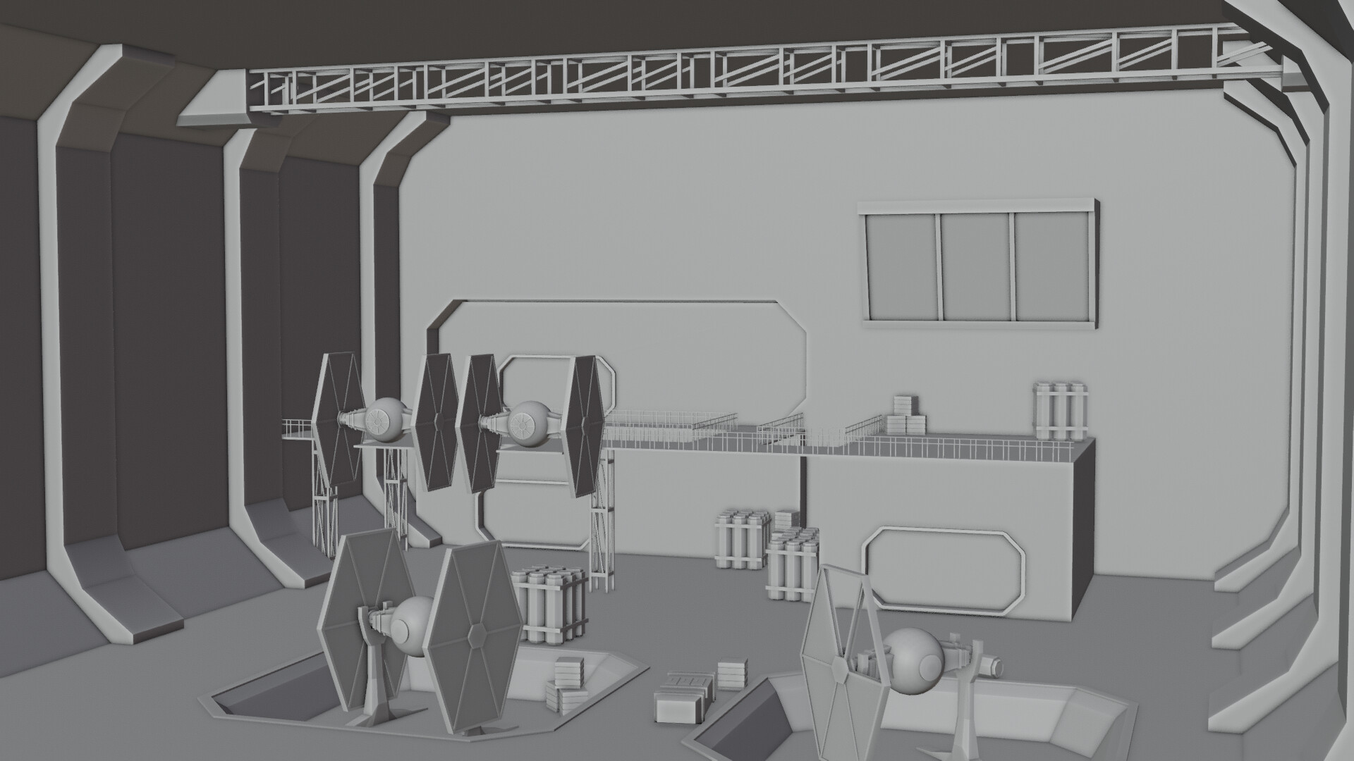 ArtStation - Tie Fighter Maintenance bay