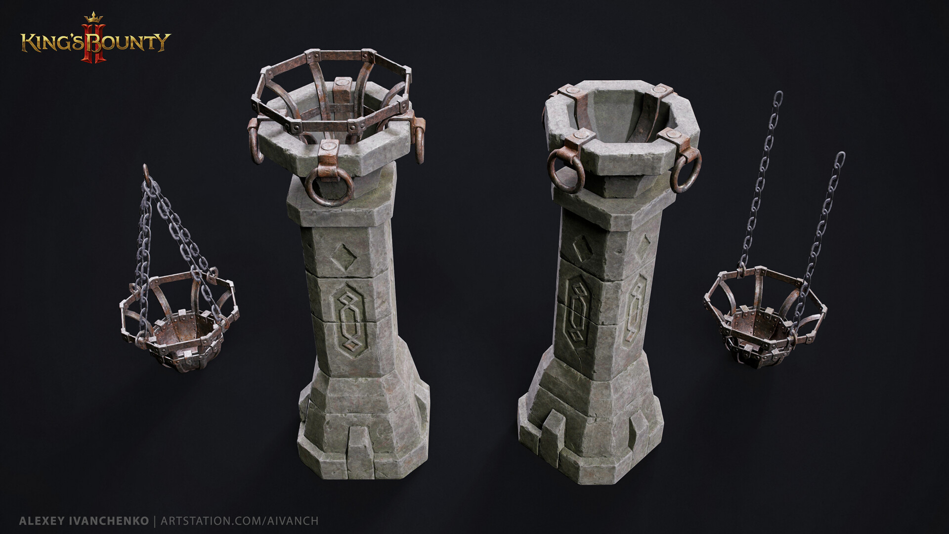 Alexey Ivanchenko - King's Bounty 2 - dwarf well and stone postament