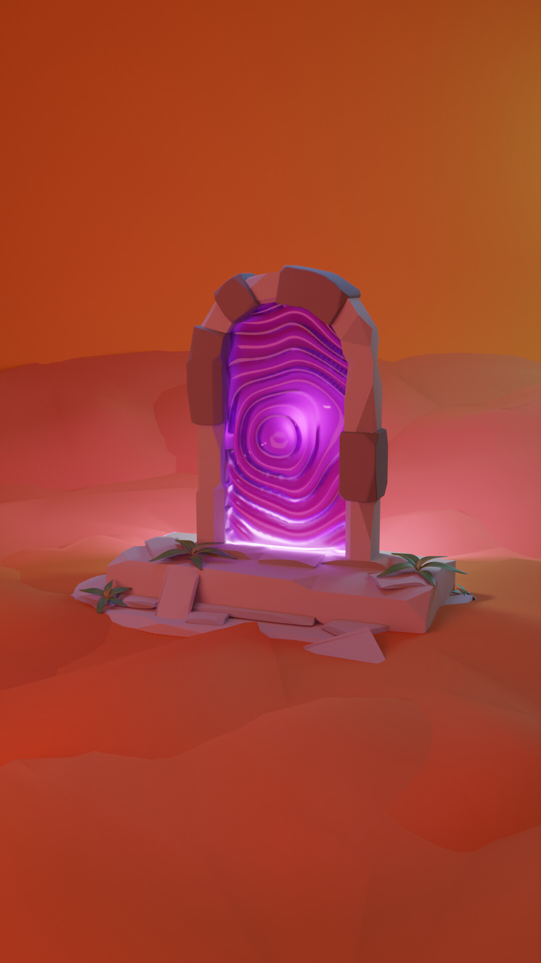 ArtStation - Low Poly Purple Desert Portal
