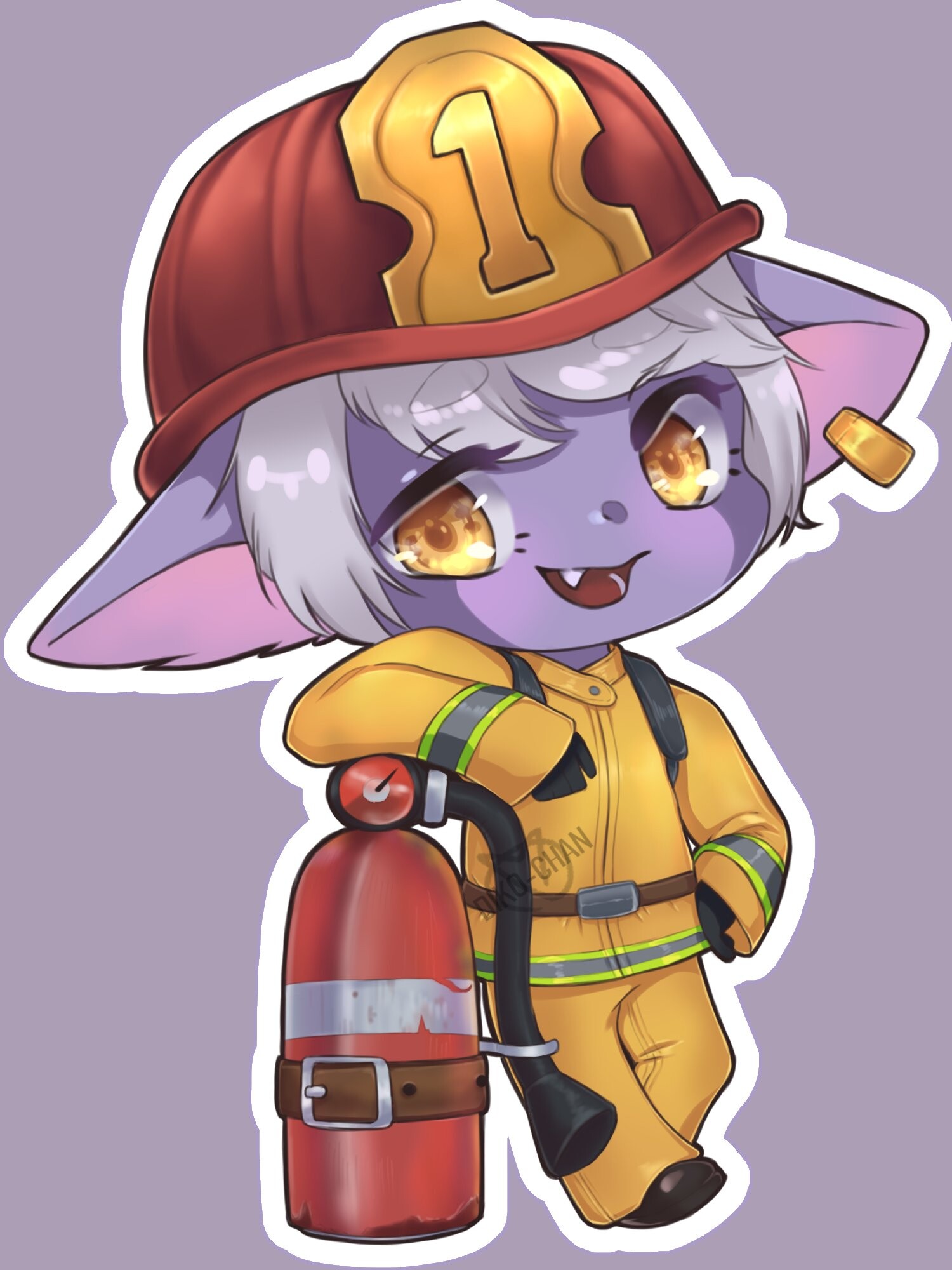 ArtStation - firefighter tristana chibi commission