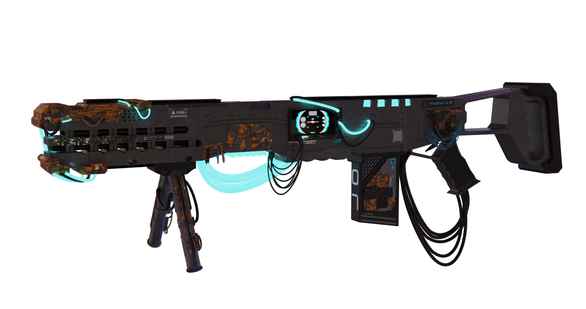 ArtStation - Phoenix RailGun - A cyberpunk weapon