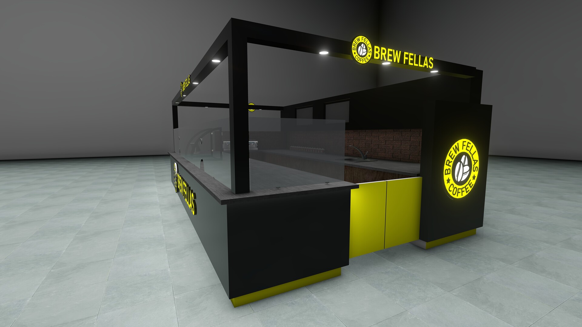 ArtStation - Brew Fellas Coffee - Stall design
