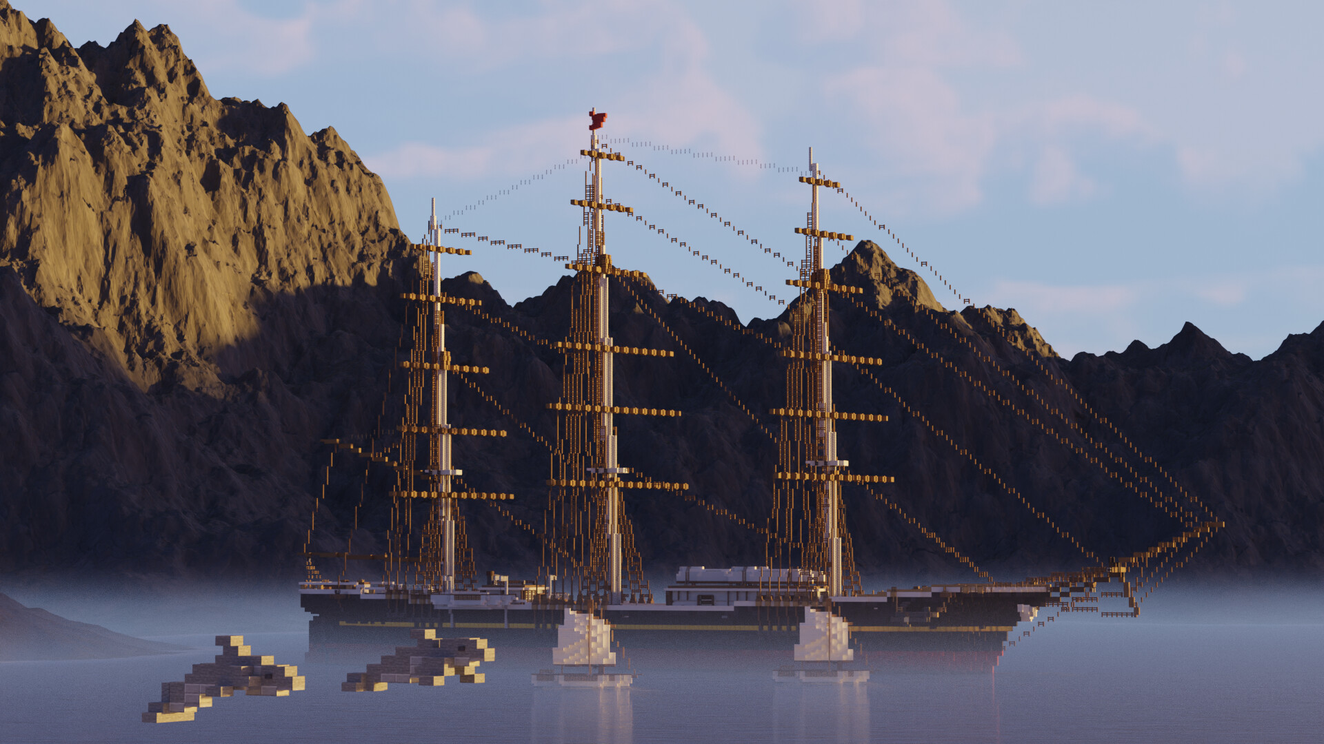 ArtStation - Minecraft Sailboat Render