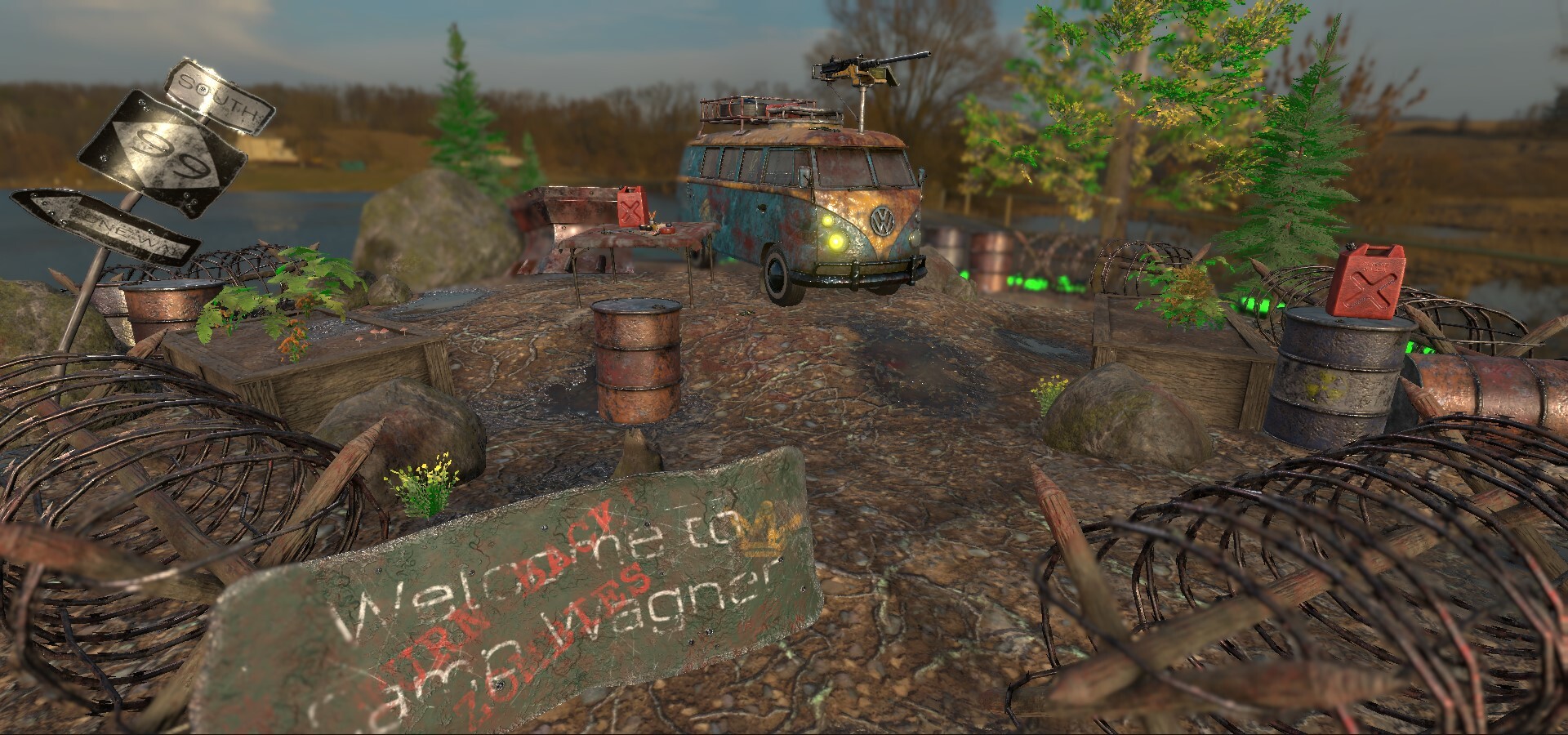 ArtStation - Zombie VW Bus Microscene