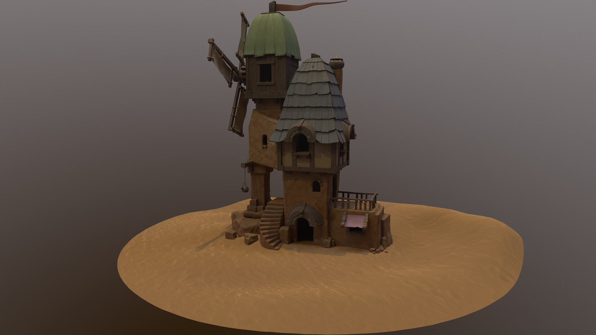 ArtStation - Desert Rock House