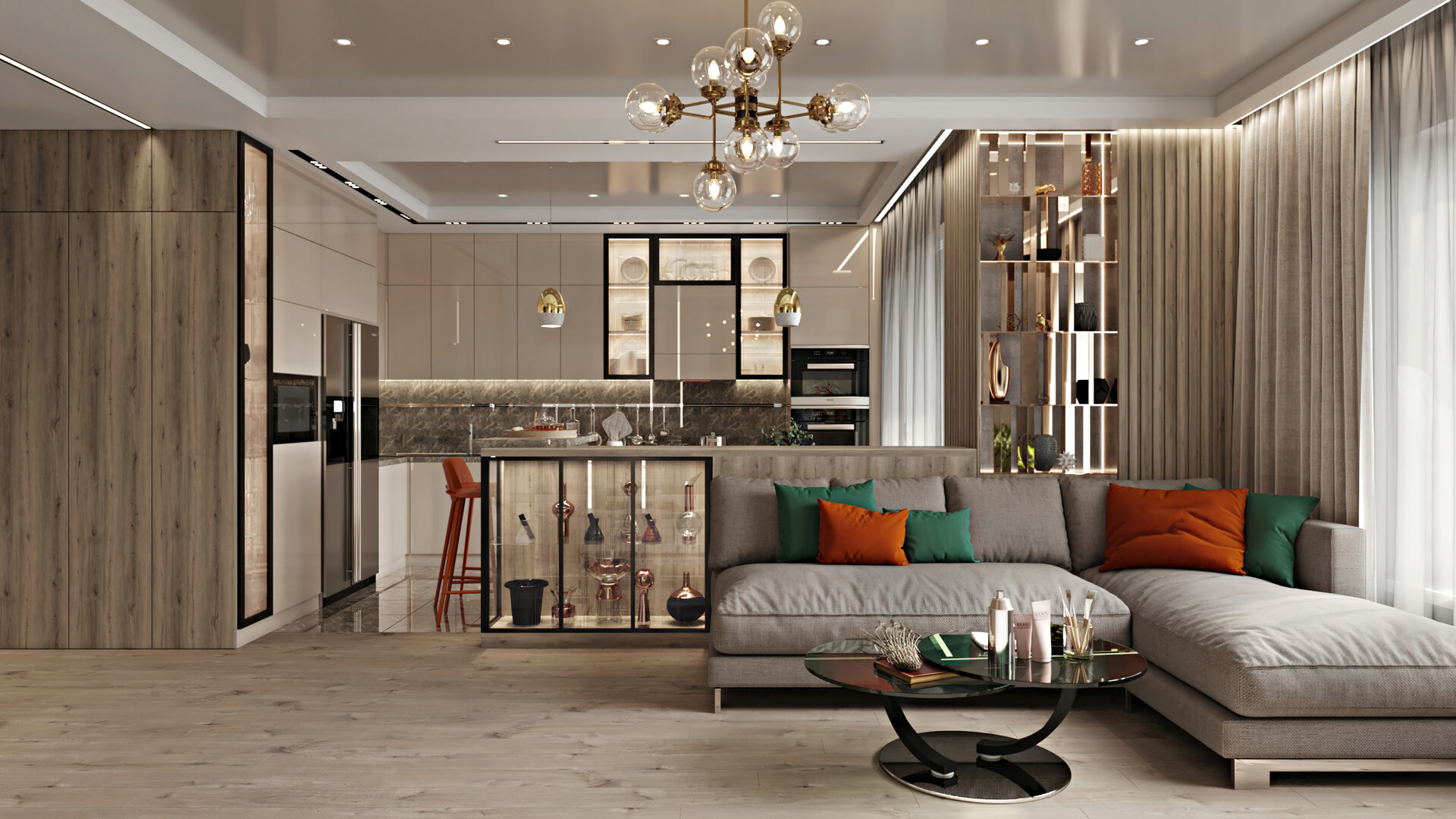 ArtStation - Kitchen studio with bar