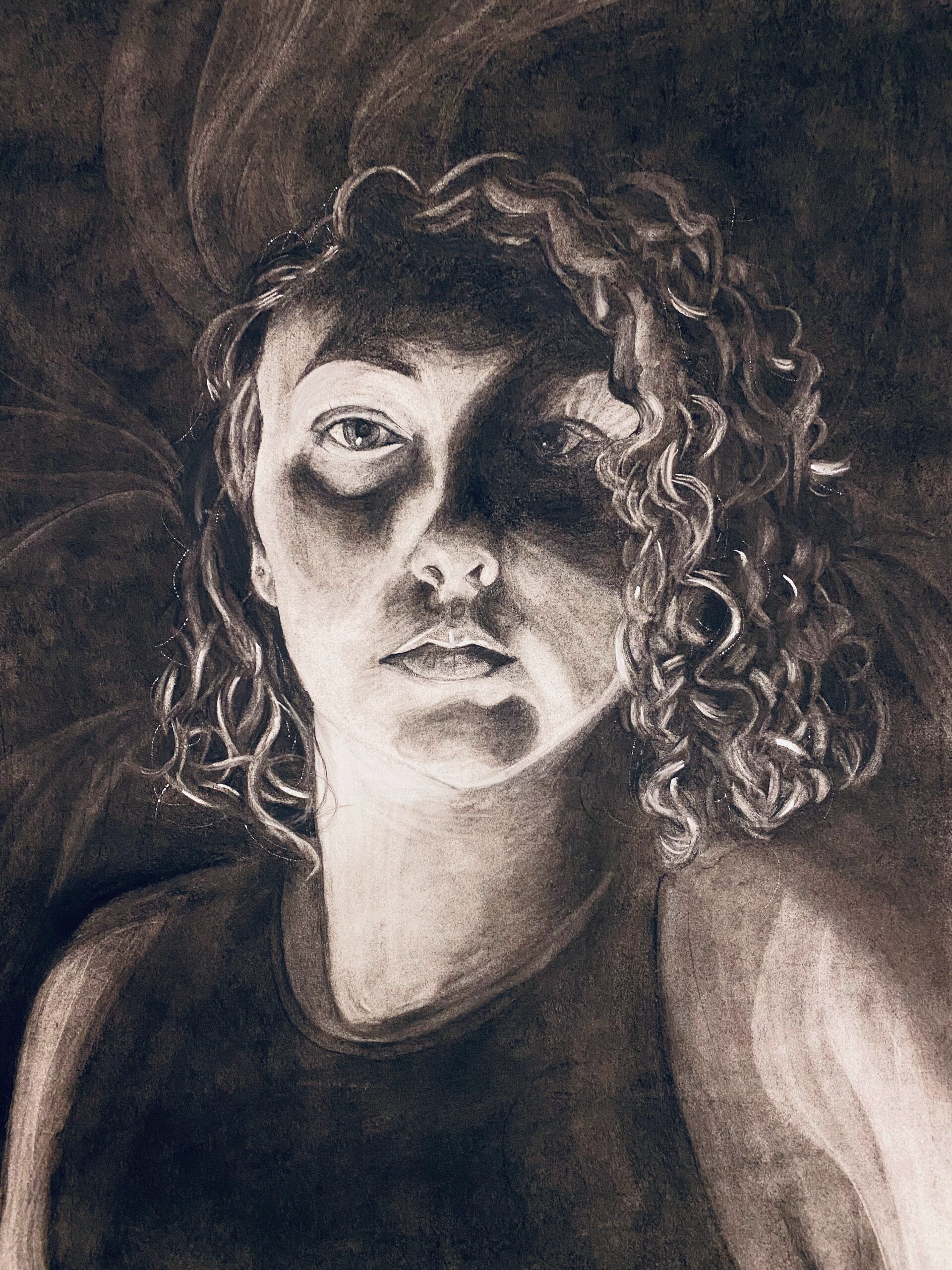 ArtStation - Charcoal Self Portrait