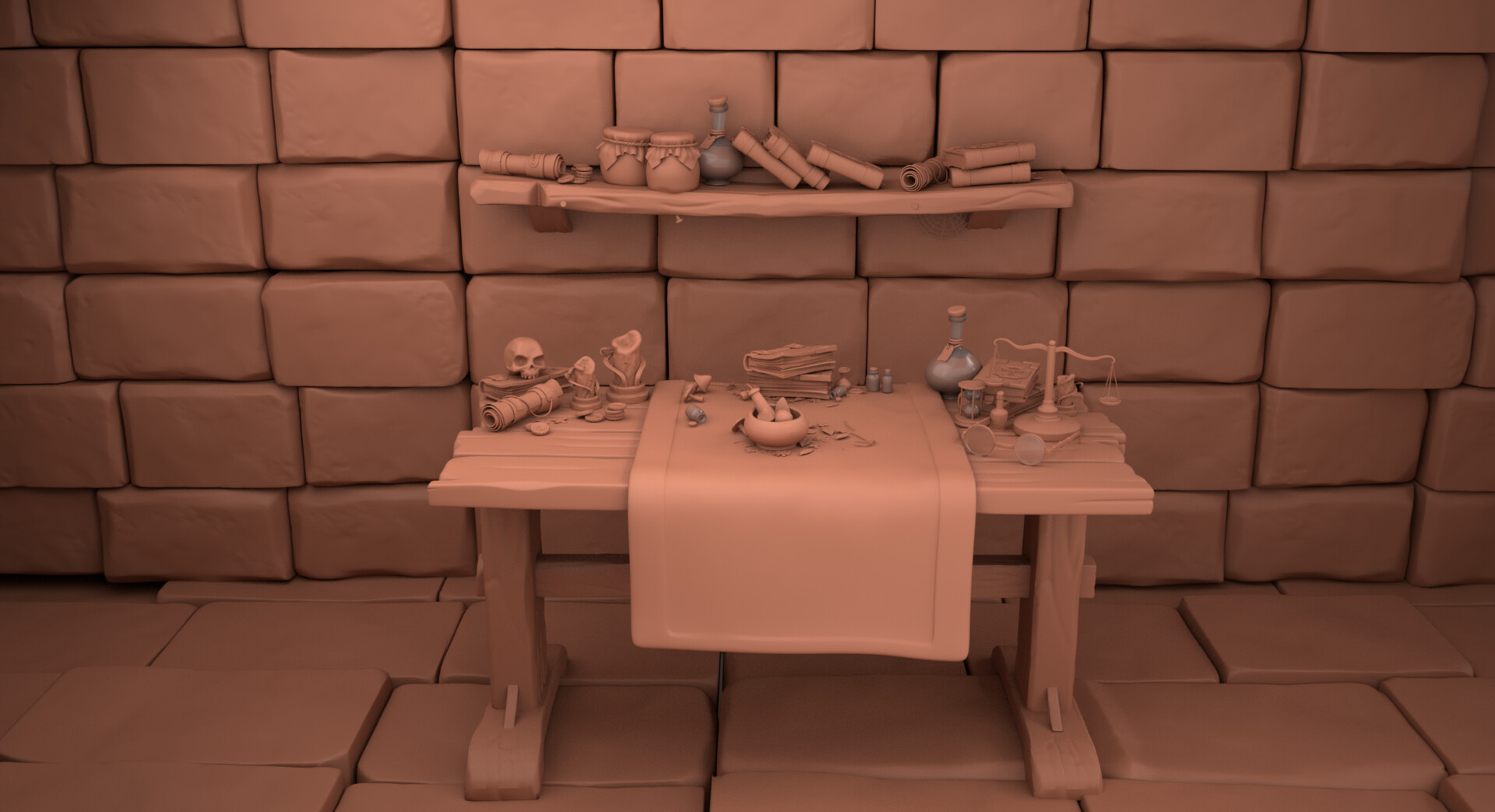 ArtStation - Stylized Alchemy Table