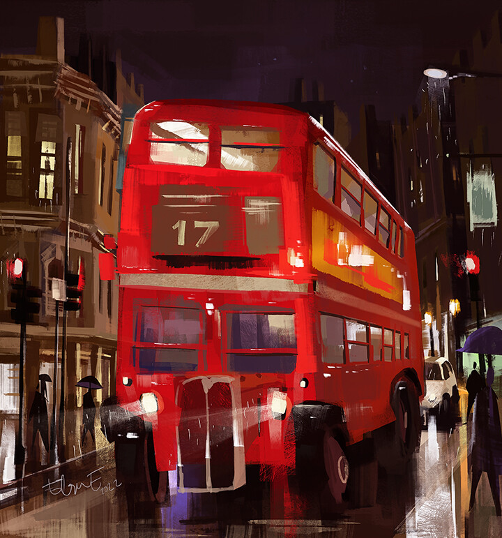 ArtStation - red bus