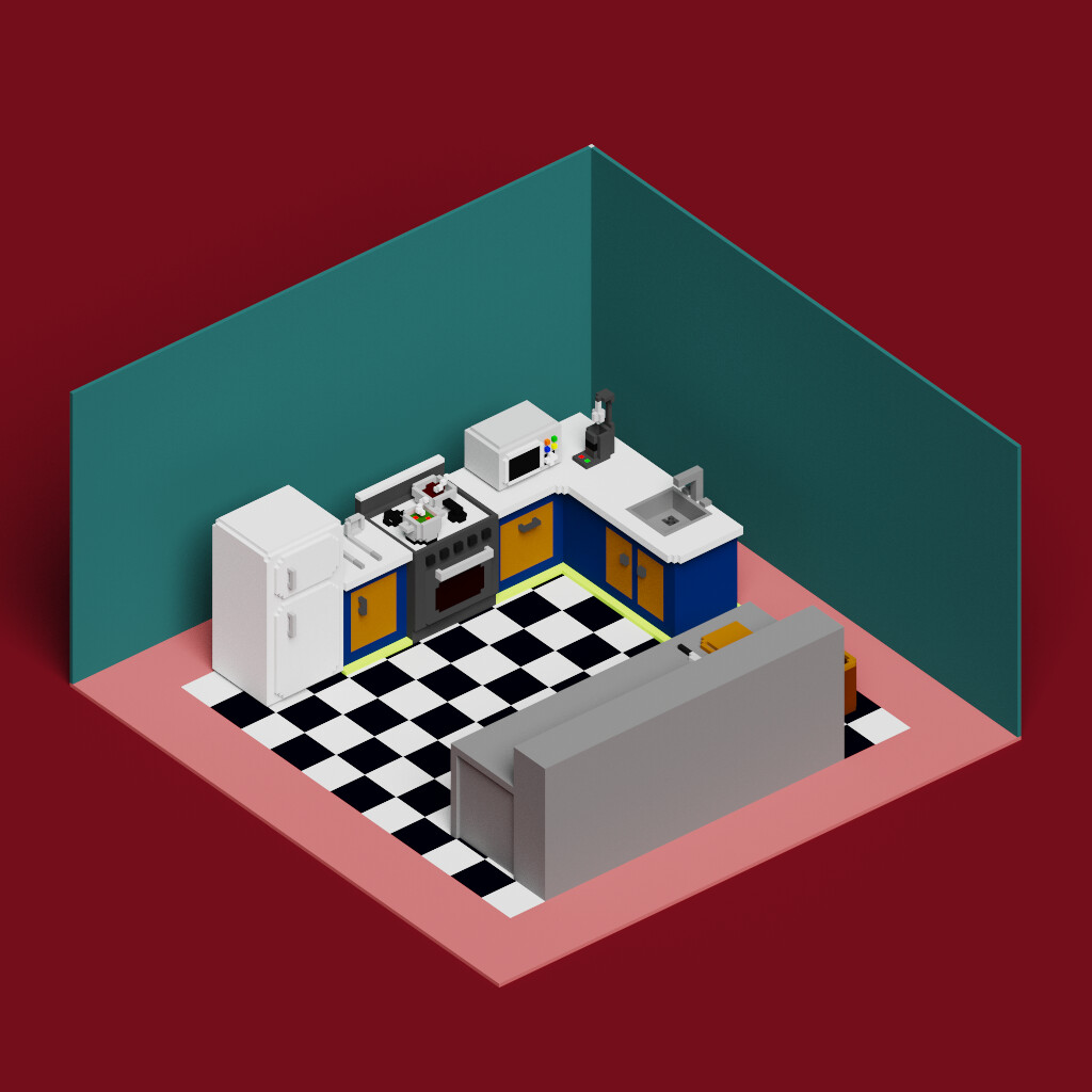ArtStation - Voxel Kitchen