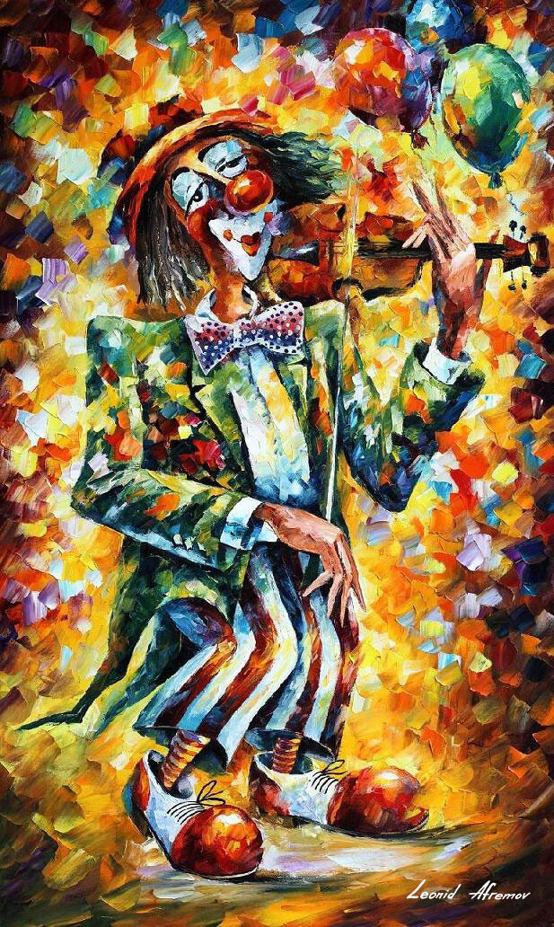 ArtStation - LOVELY CLOWN — PALETTE KNIFE Oil Painting On Canvas By ...