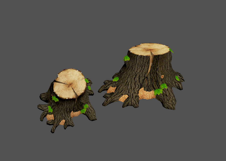 ArtStation - Tree Stump - 3D Game Prop