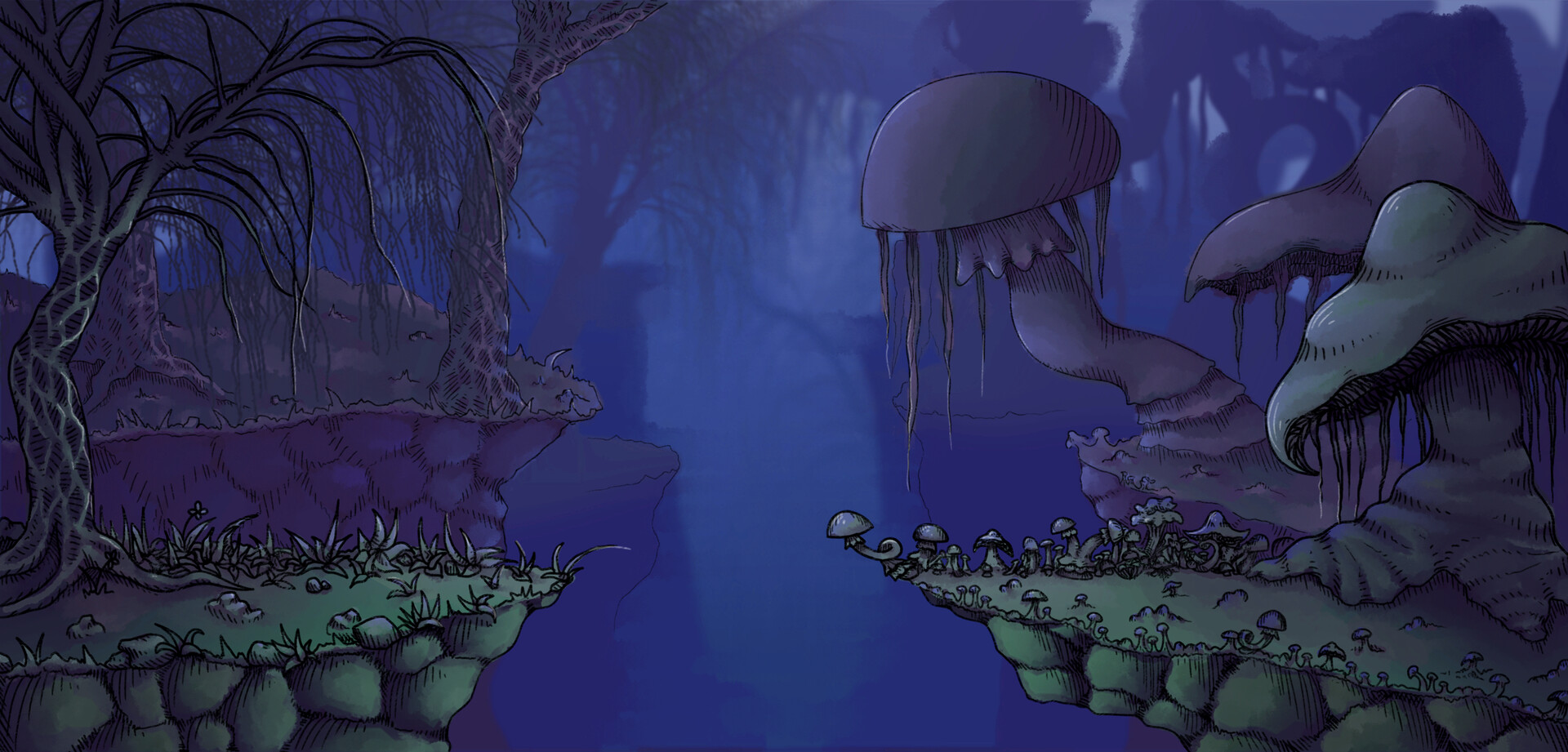 ArtStation - Mutating Forest - Side-Scroller Environment