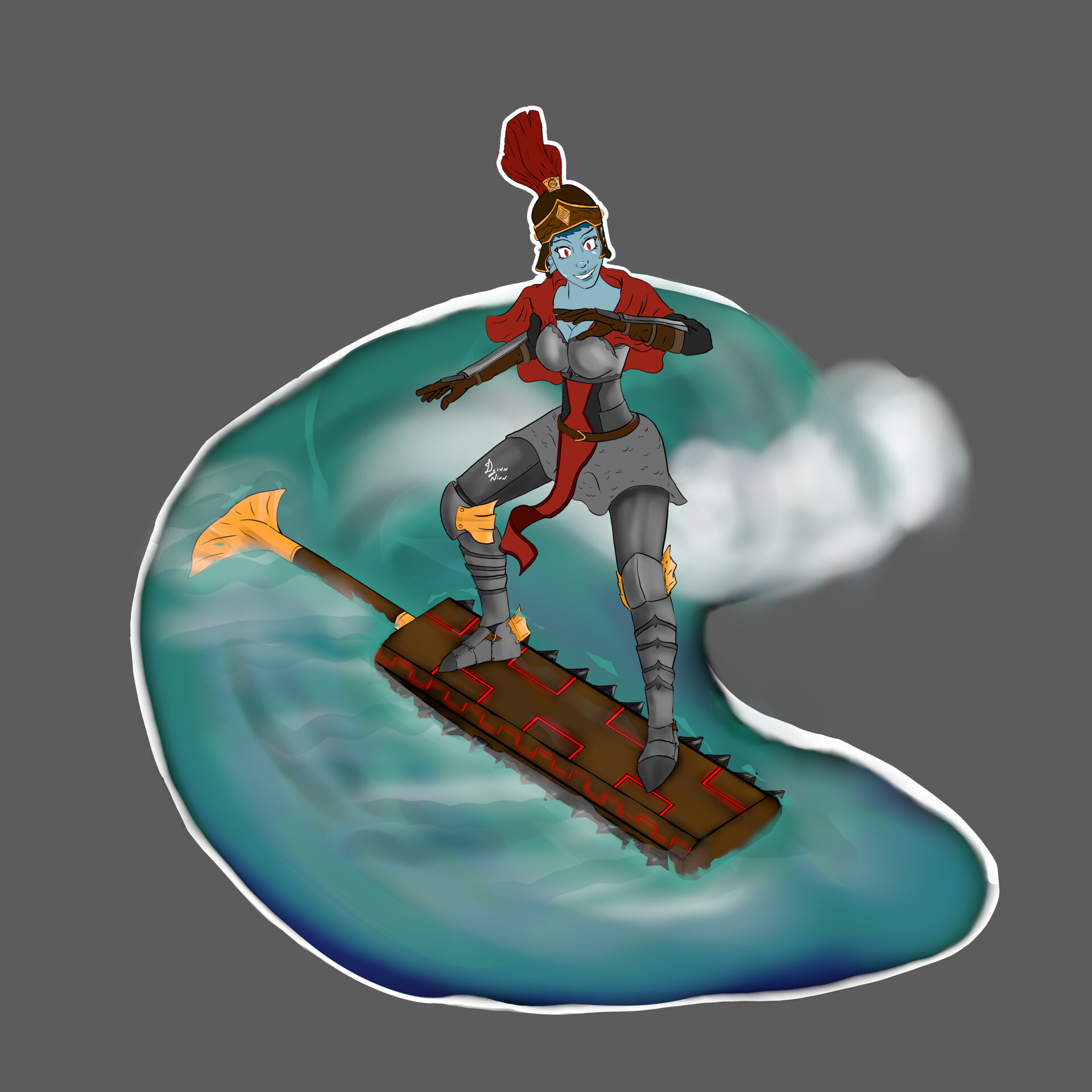 ArtStation - Rpg Character - Paladin Water Genasi