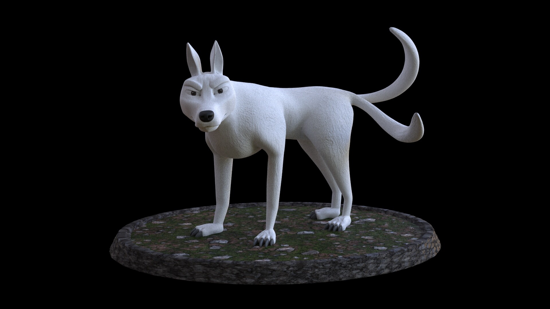 ArtStation - Two Tailed White Wolf