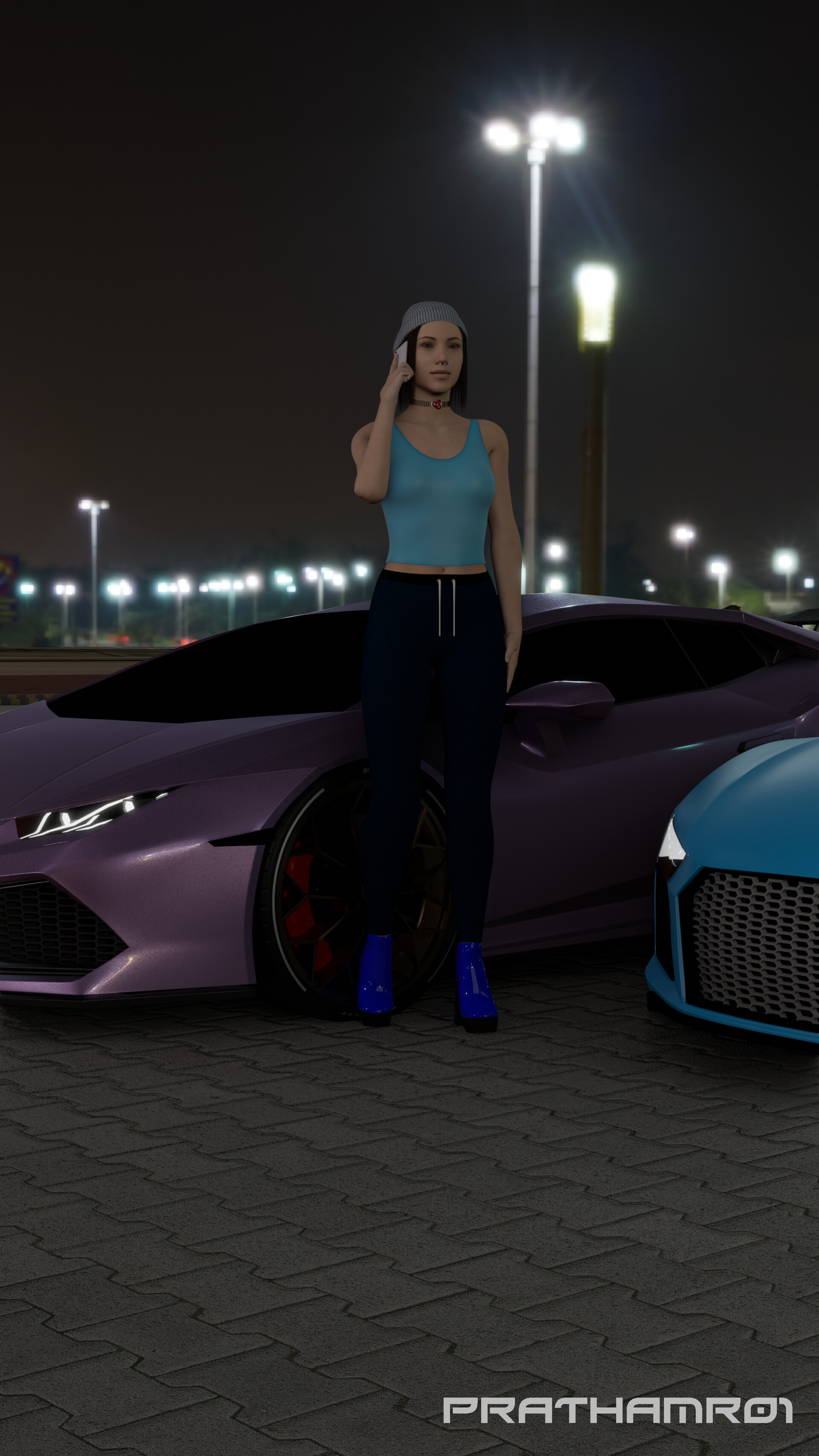 ArtStation - Girl with supercars