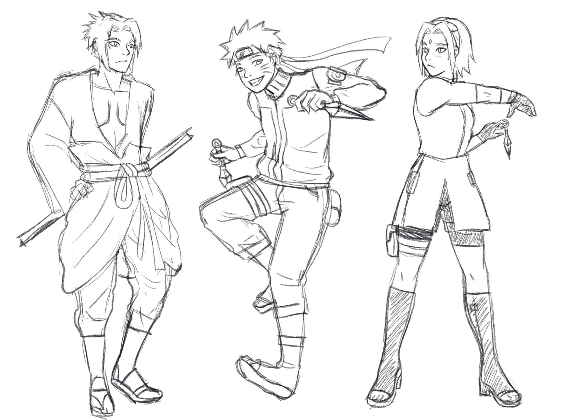 how to draw naruto shippuden full body