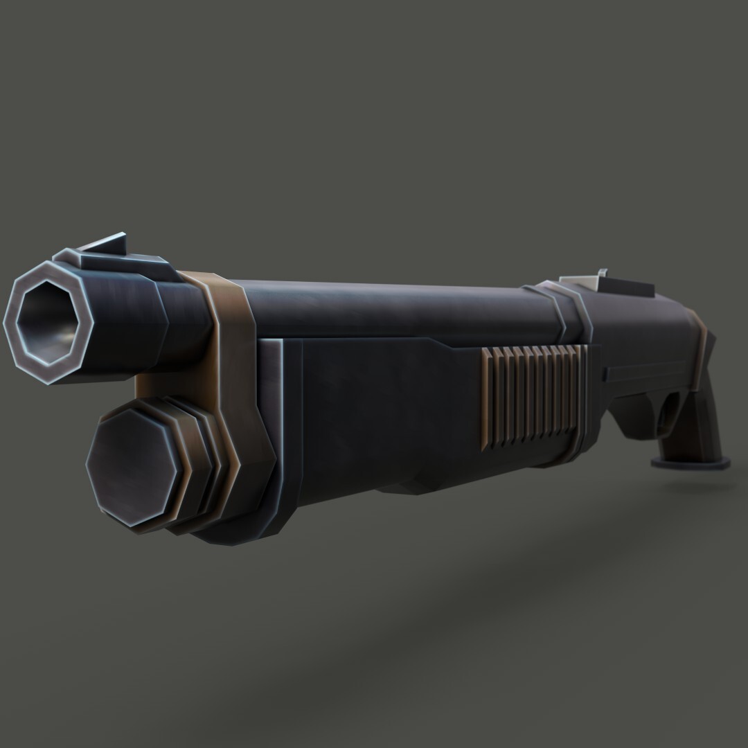 ArtStation - Low Poly Shotgun