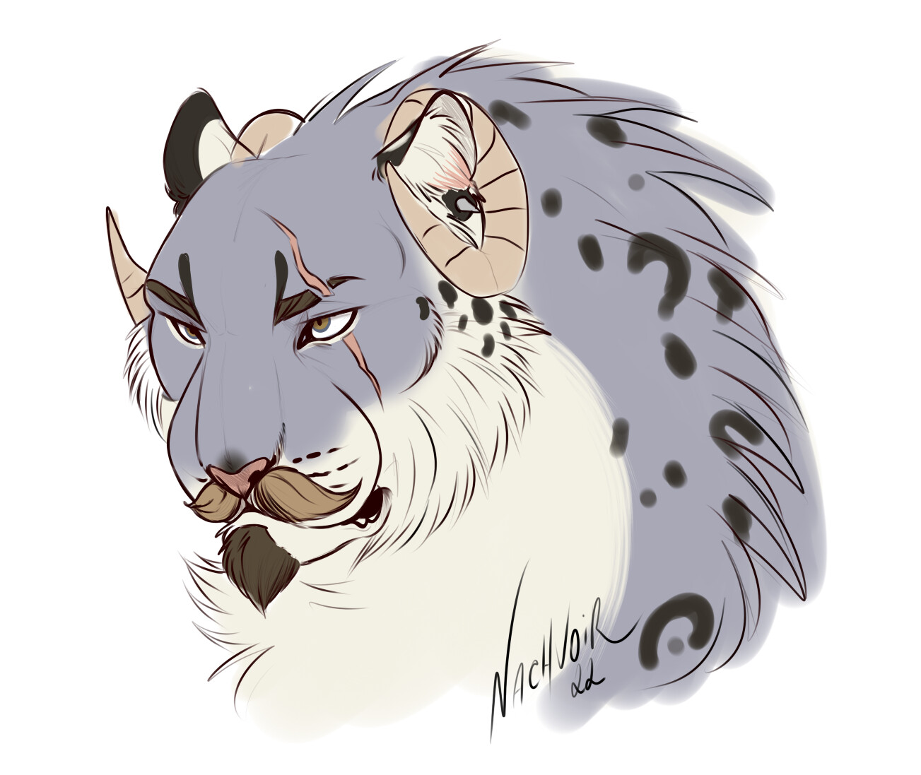 ArtStation - Snow Leopard Face Concept