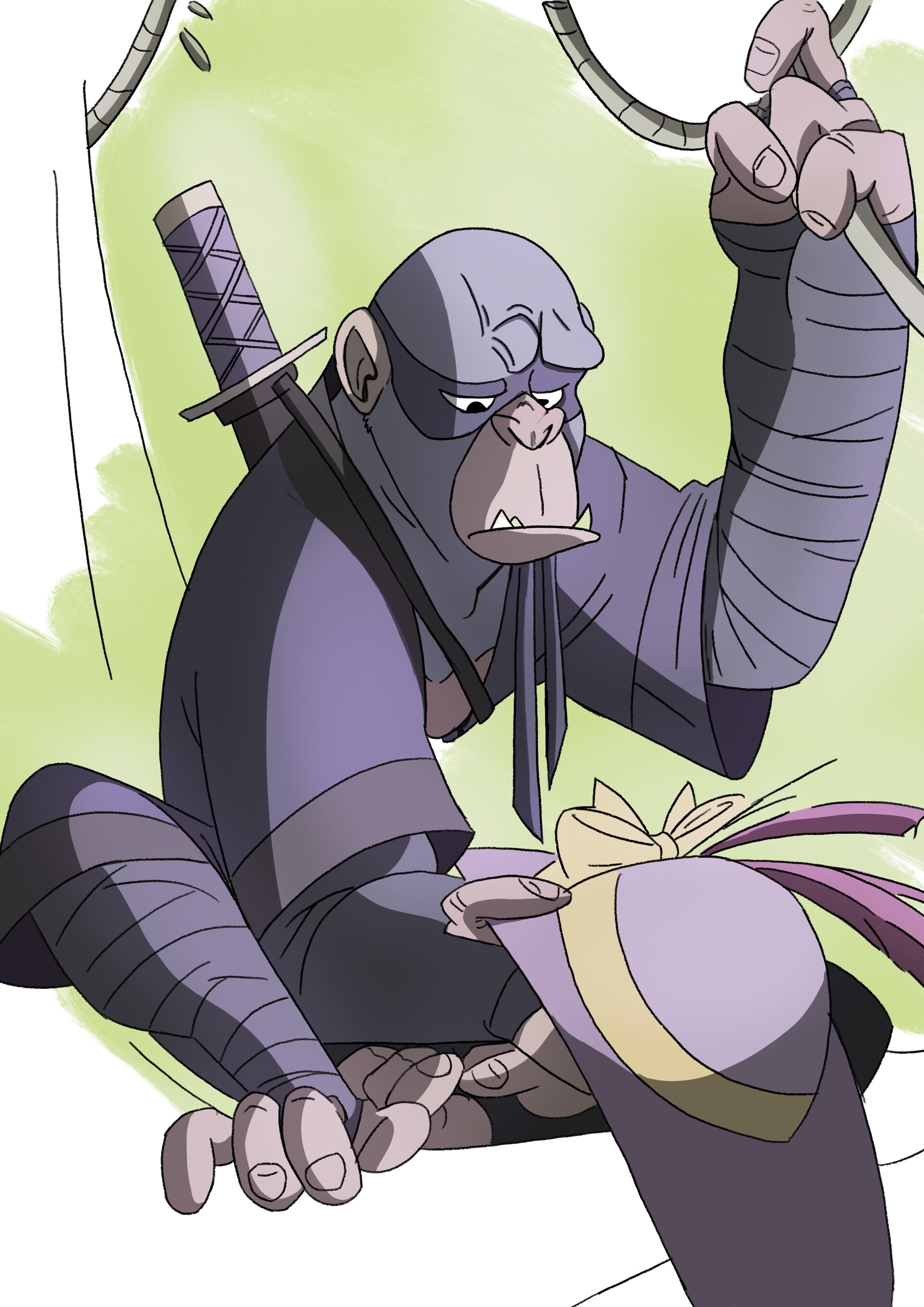 Cartoon Ninja Monkey