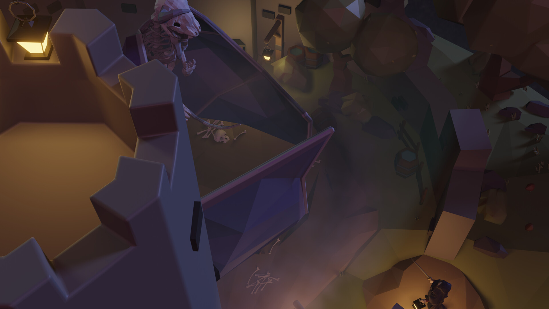 Benjamin Del - Low-Poly Mythology Diorama - Skeletal Dragon