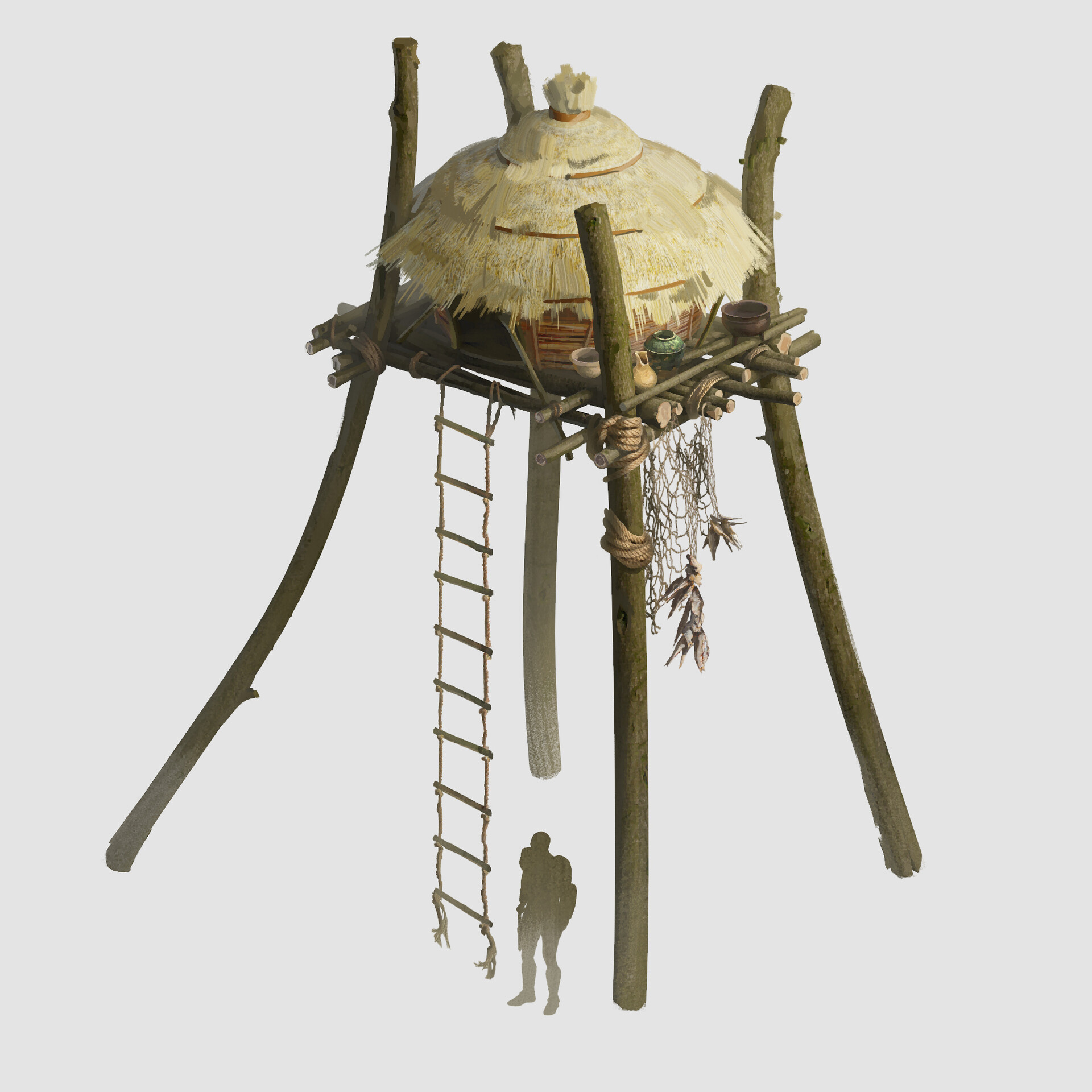 ArtStation - Prop design / fisherman's hut