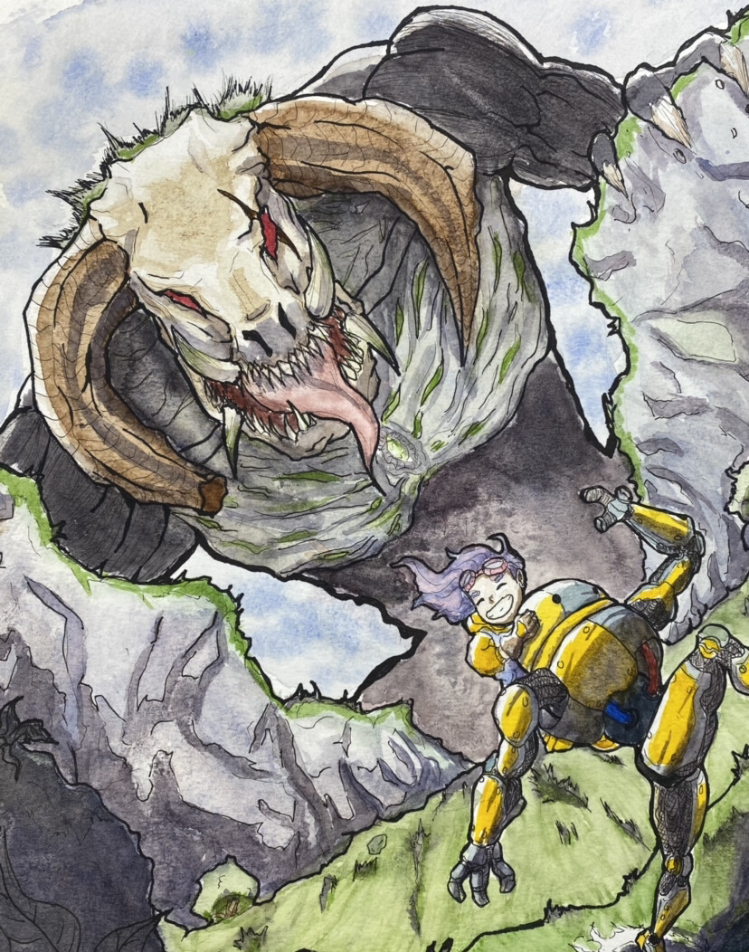 ArtStation - Girl on Monster Island