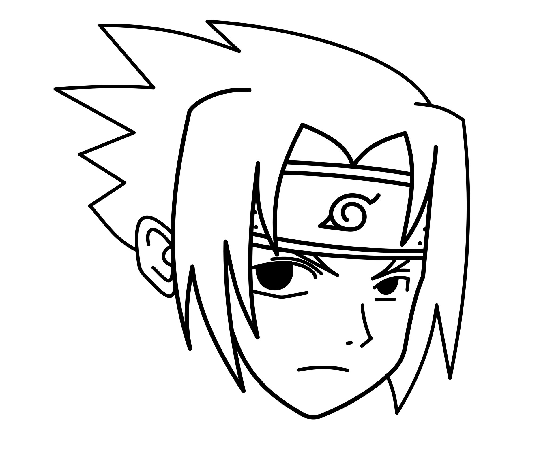 sasuke drawing easy face