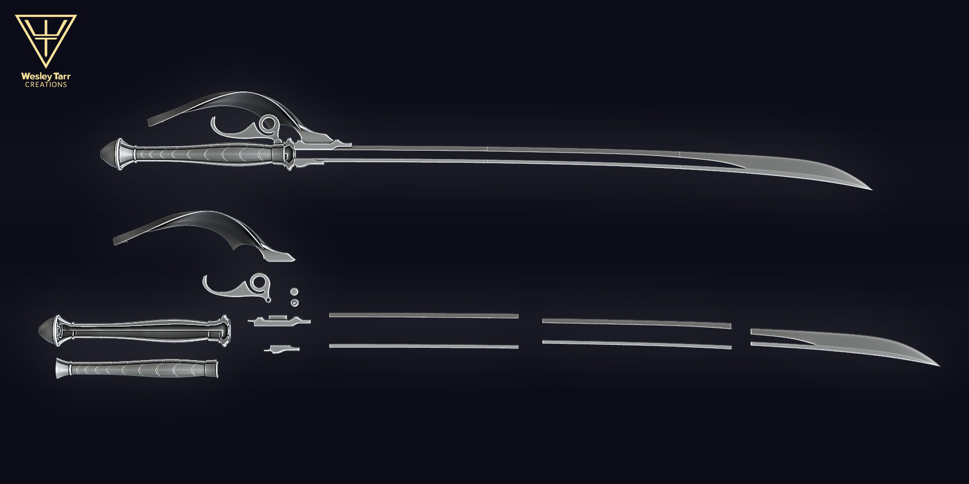 Wesley Tarr Creations - Commission: 3d prints of Winter Schnee's Swords