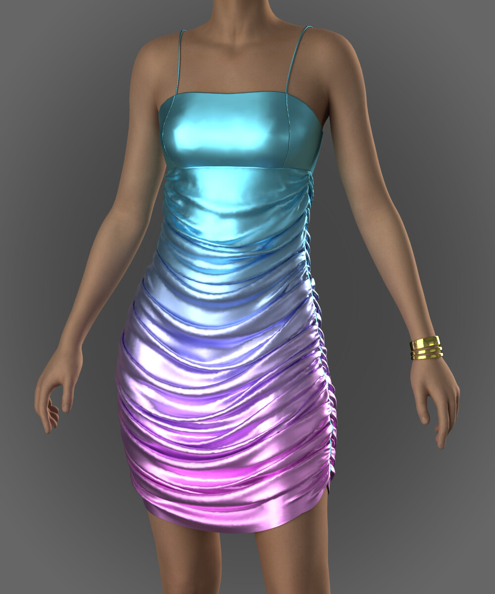 artaparsa - metallic satin drape dress