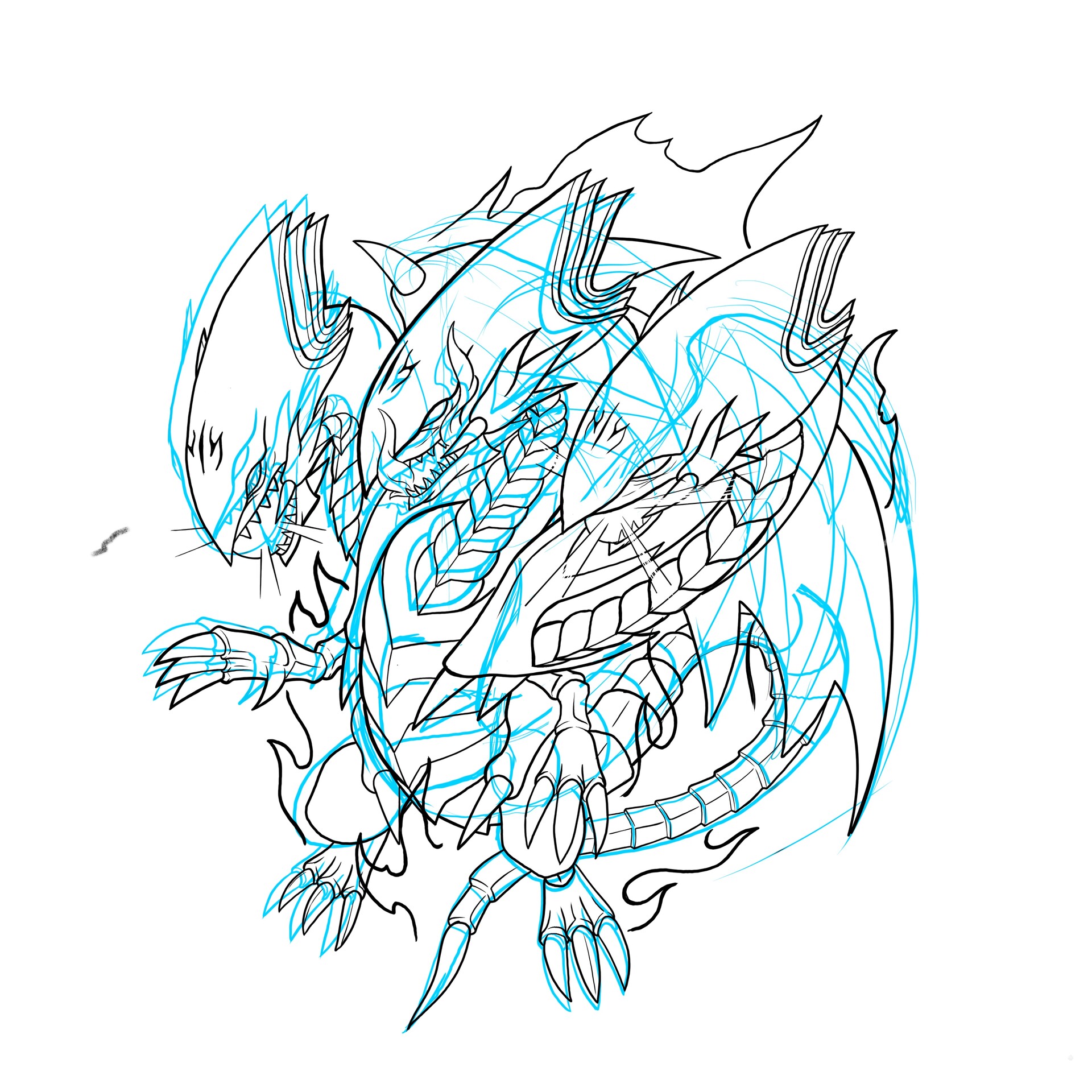 how to draw blue eyes ultimate dragon