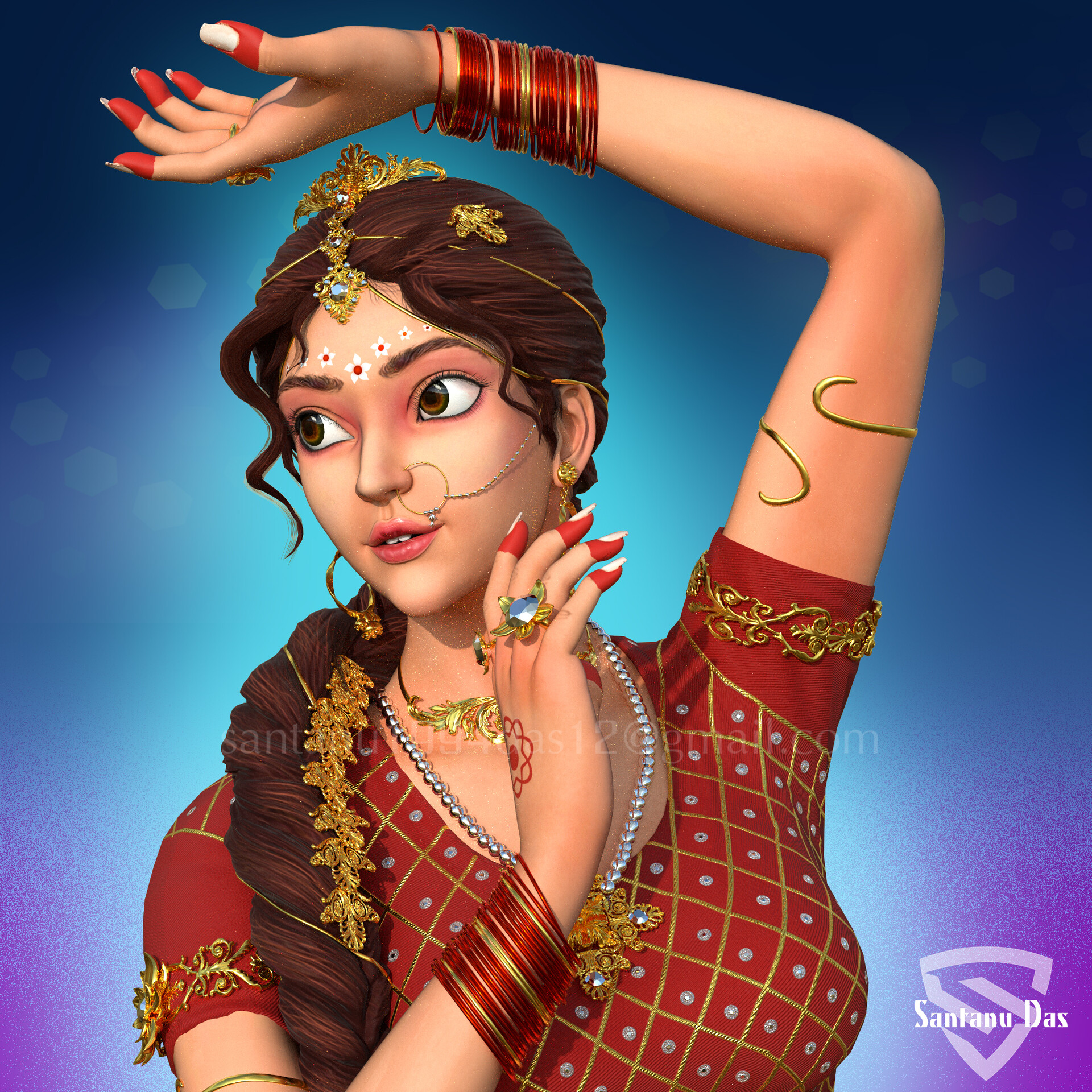 ArtStation - Radha 3d Model by Santanu Das (Indian Goddess)