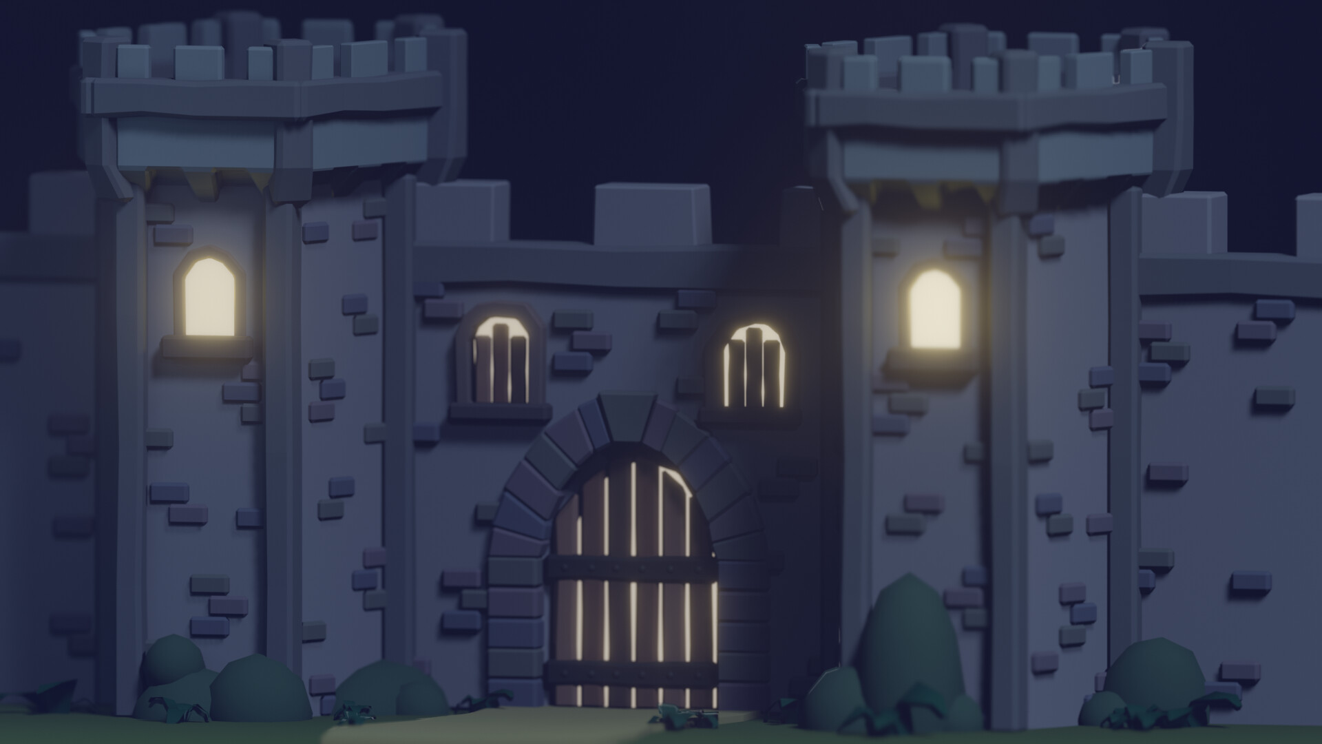 ArtStation - Castle Night Scene