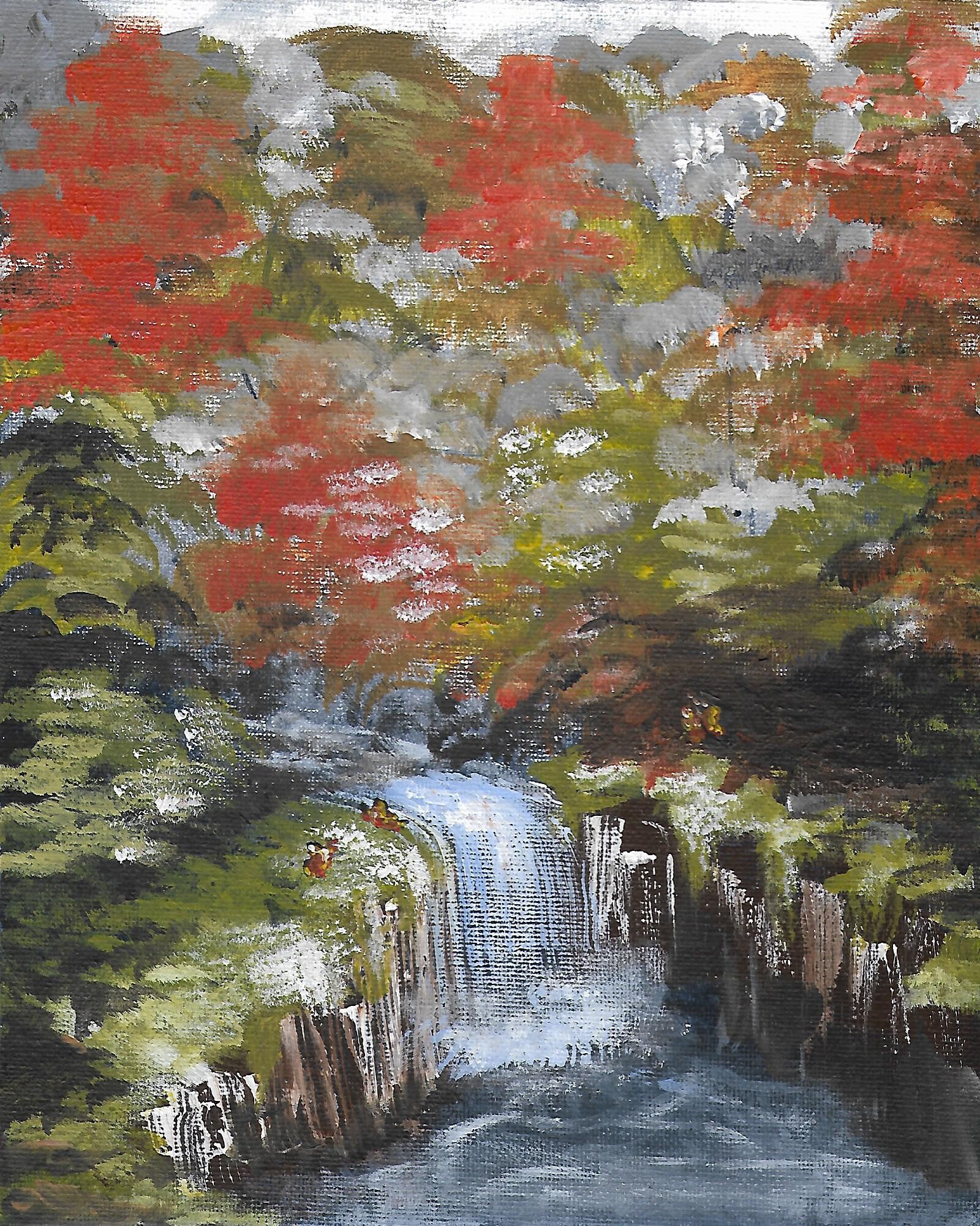 ArtStation - Autumn Waterfall