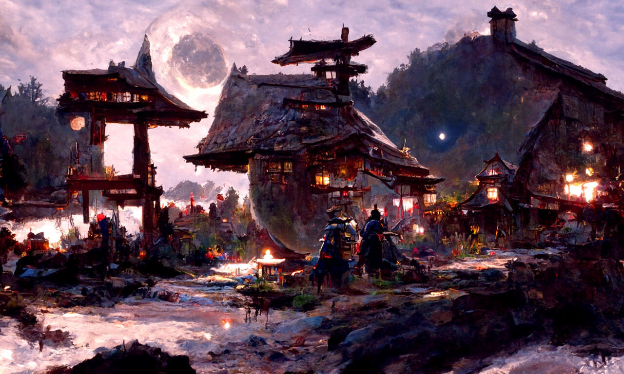 ArtStation - Ancient samurai village in the south