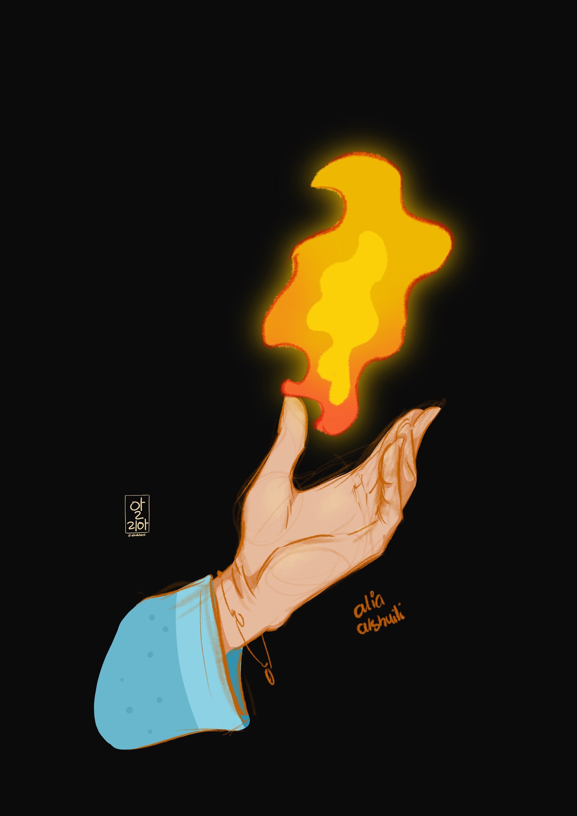 holding the flame