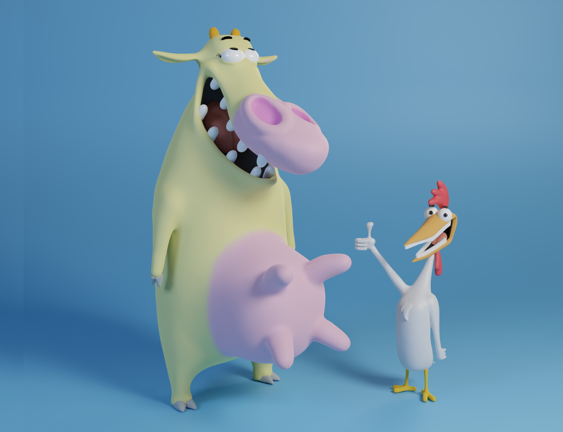 ArtStation - Cow and Chicken