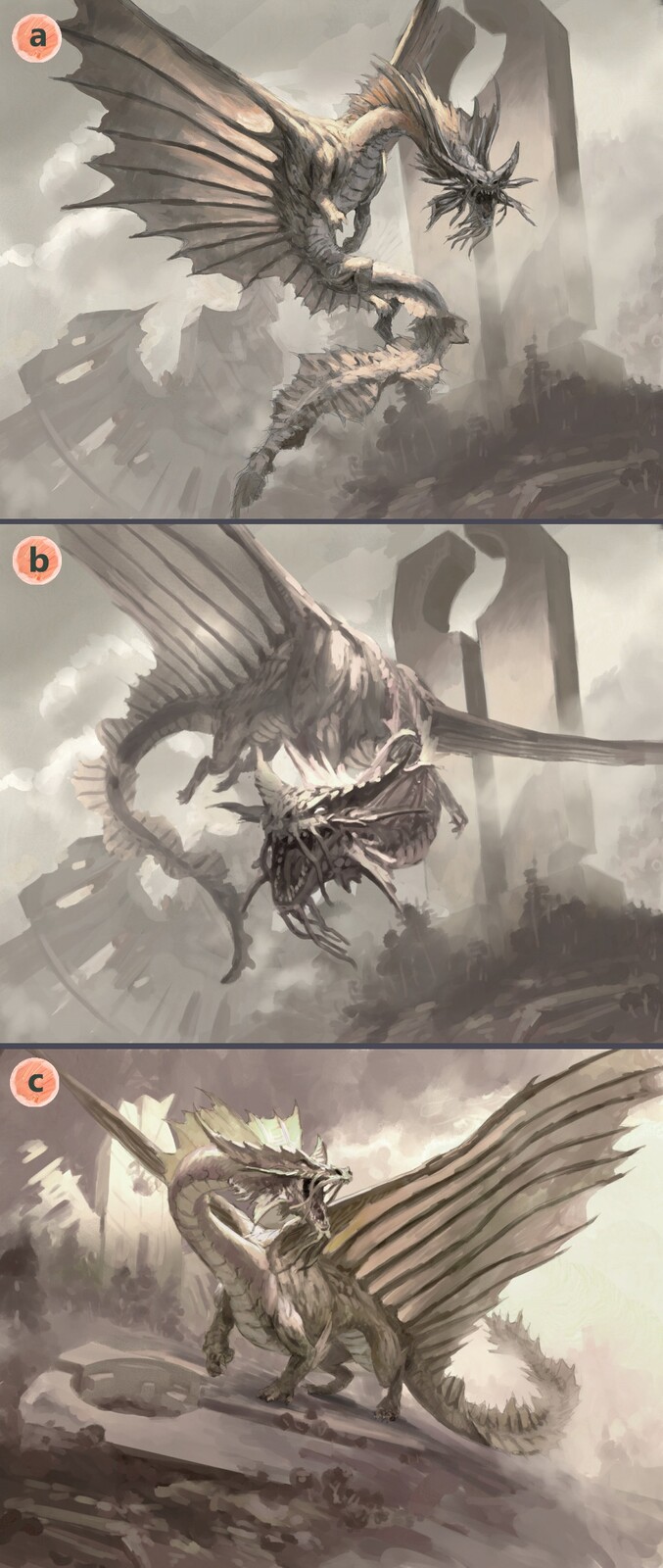 Simon Dominic Brewer fantasy art and illustration - Ancient Gold Dragon ...