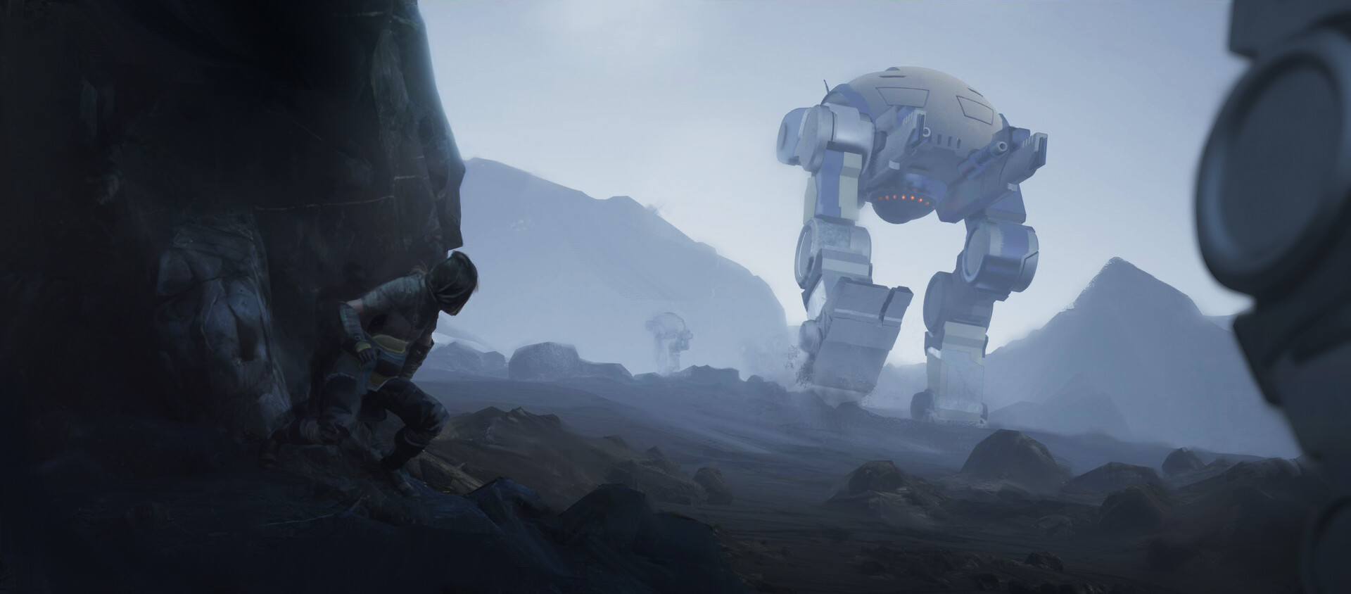 ArtStation - Hiding behind a rock