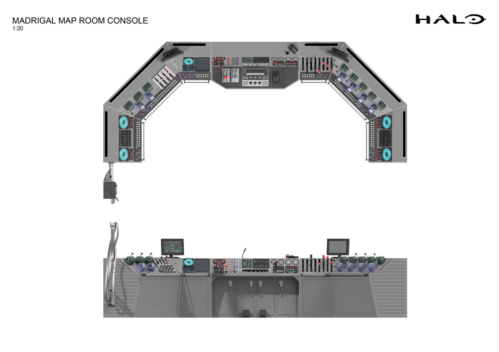 ArtStation - Madrigal Outpost map room control panel // Halo TV series