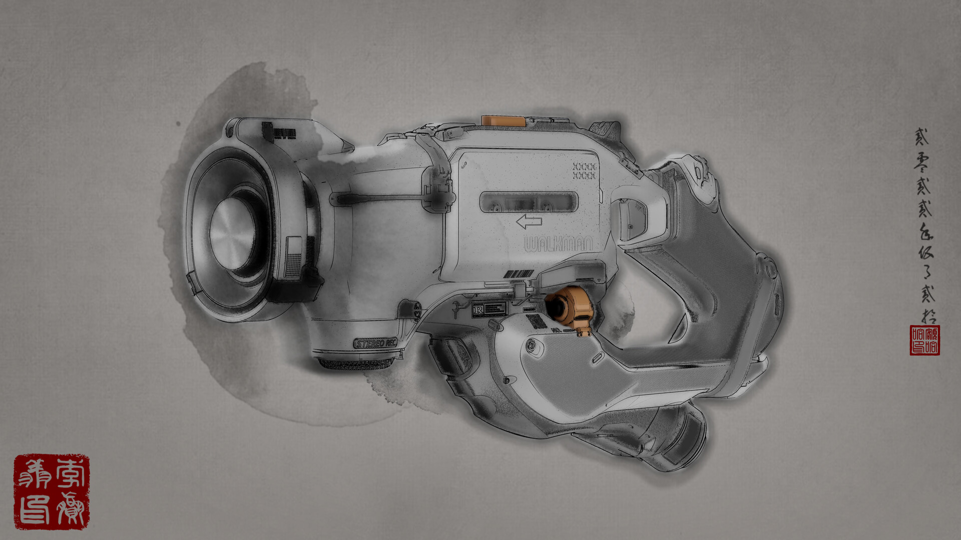 ArtStation - WALKMAN CASSETTE Gun
